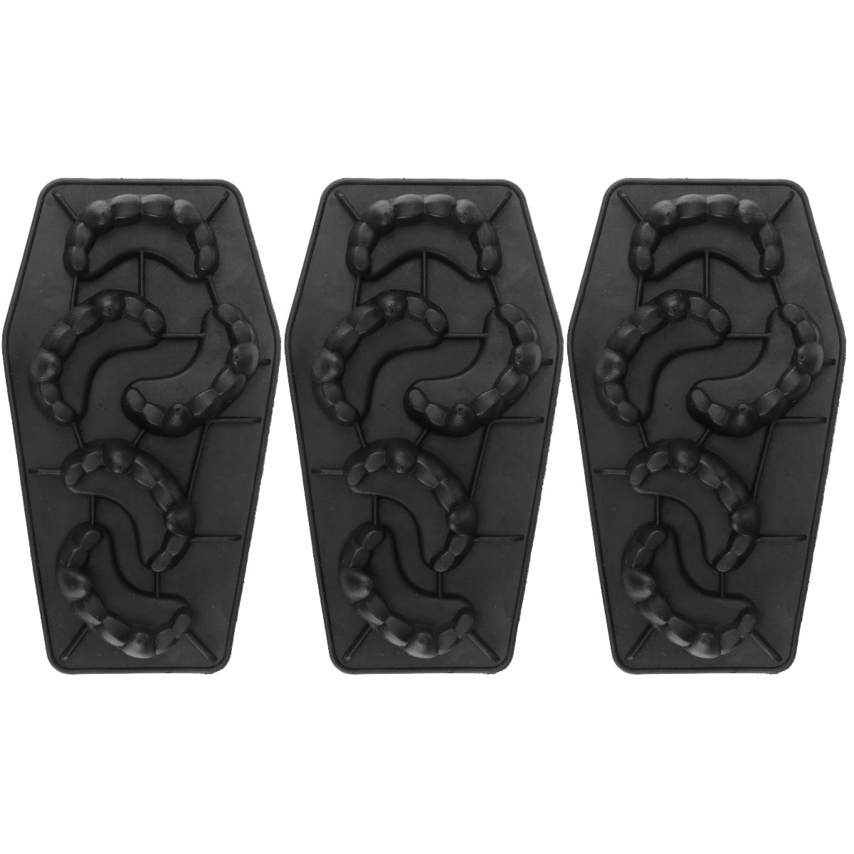 Set of 3 Halloween Goodie Silicone Molds 3D Skull Ice Cube Tray Lattice ...