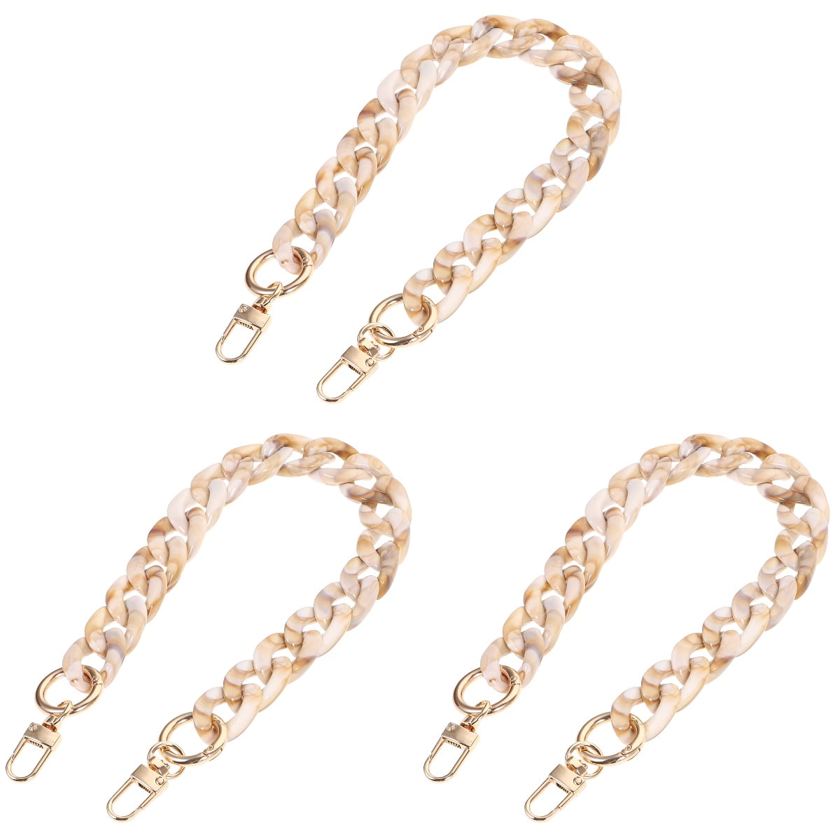 Set of 3 Handbag Extender Chain Resin Purse Vintage Acrylic Alloy Miss ...