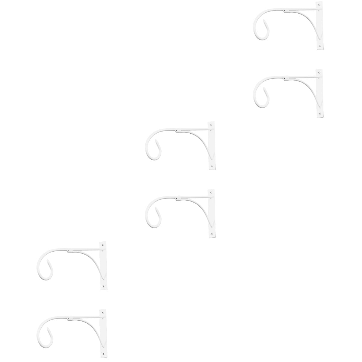Set of 3 Hanging Bracket White Decorative Wall Plant Hanger Flowerpot ...