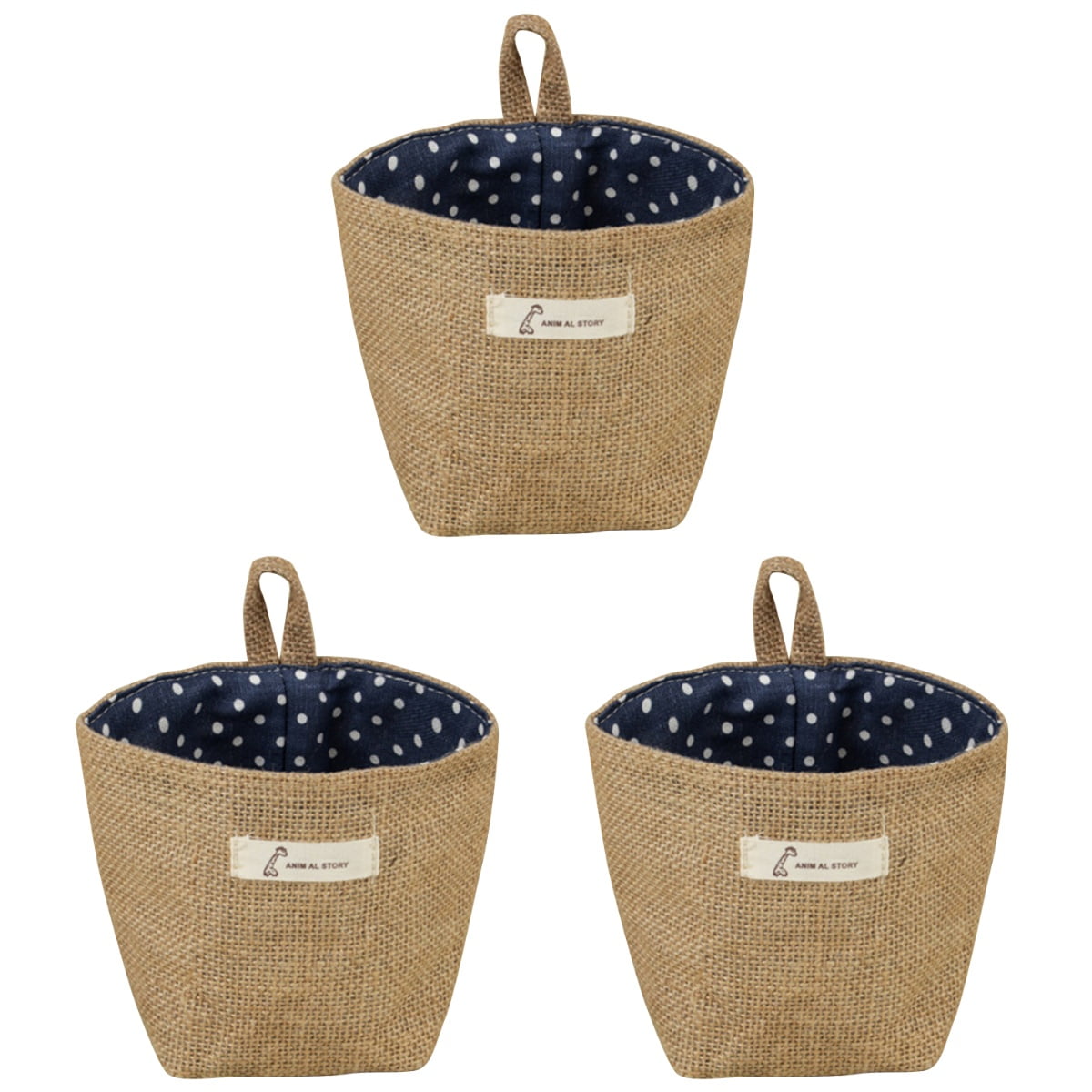 Set of 3 Hanging Jute Bag Tools Storage Bags Baskets Sacks Flower Pot ...