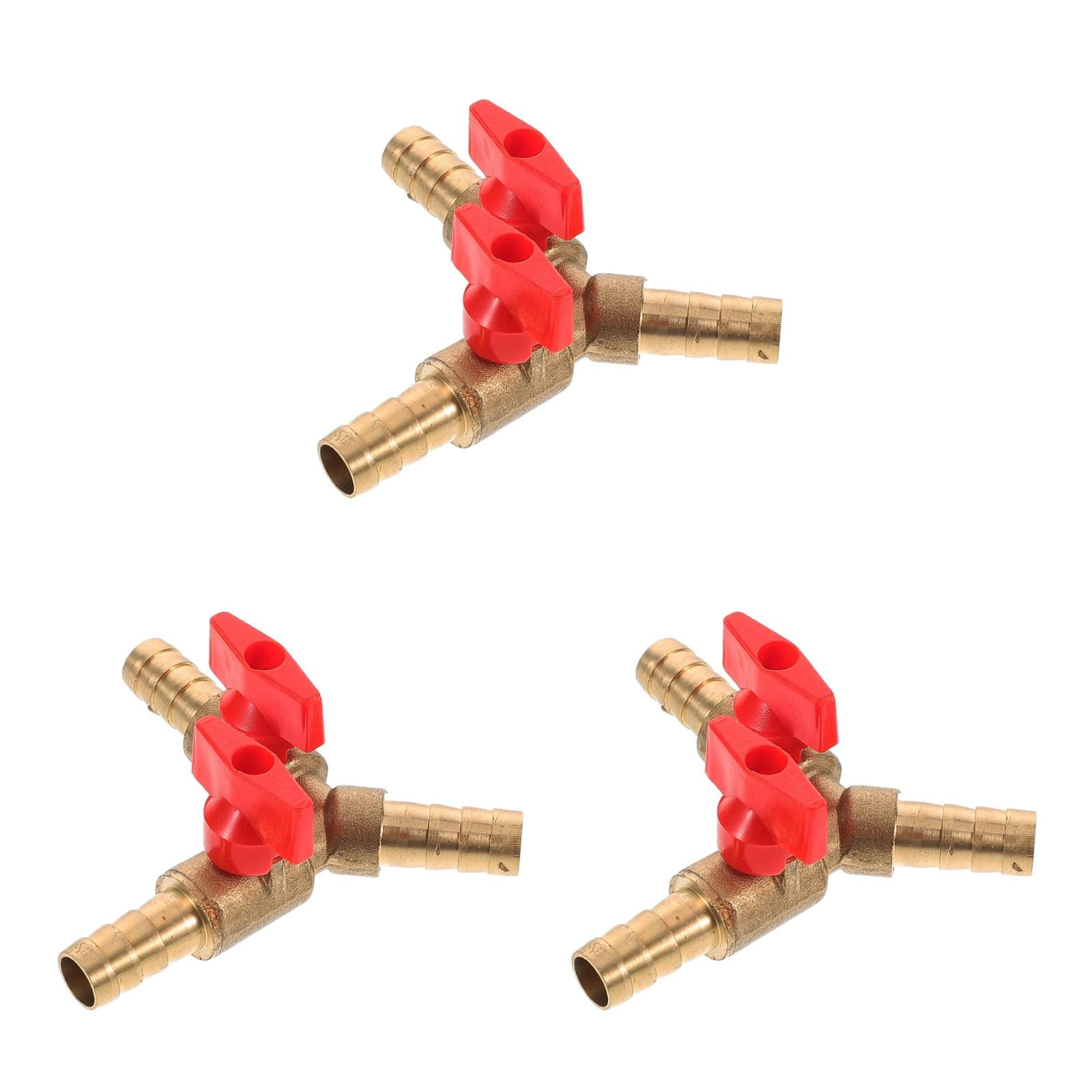 Set of 3 Hose Connector with Shut off Valve Gas Pipe Fitting 6.7X6.2CM ...