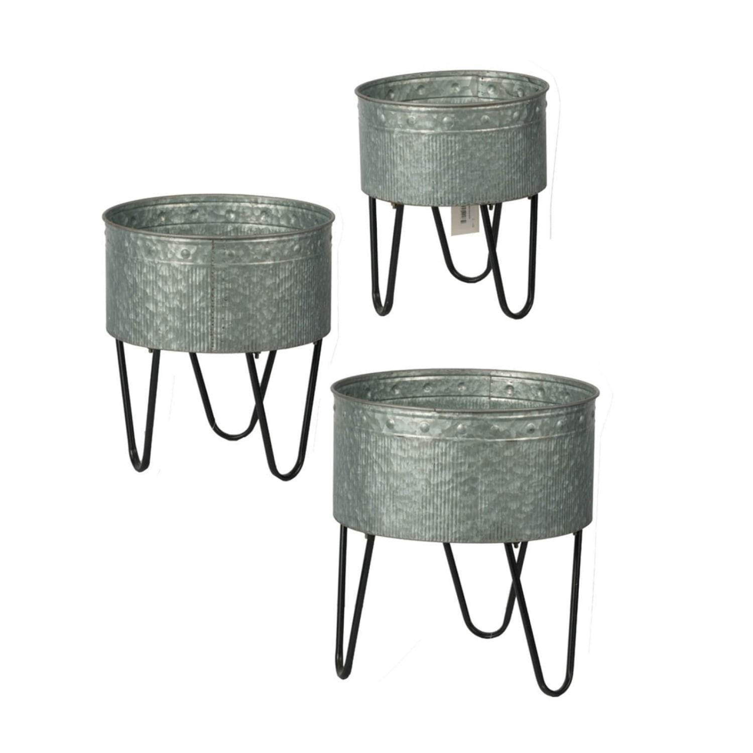 Set of 3 Huxley Metal Decorative Pots - Walmart.com