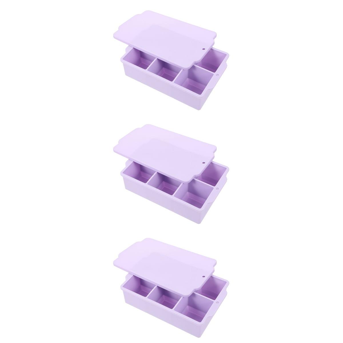 Set of 3 Ice Tray Mold Machine Molds Mini Fridger Cube with Lid ...