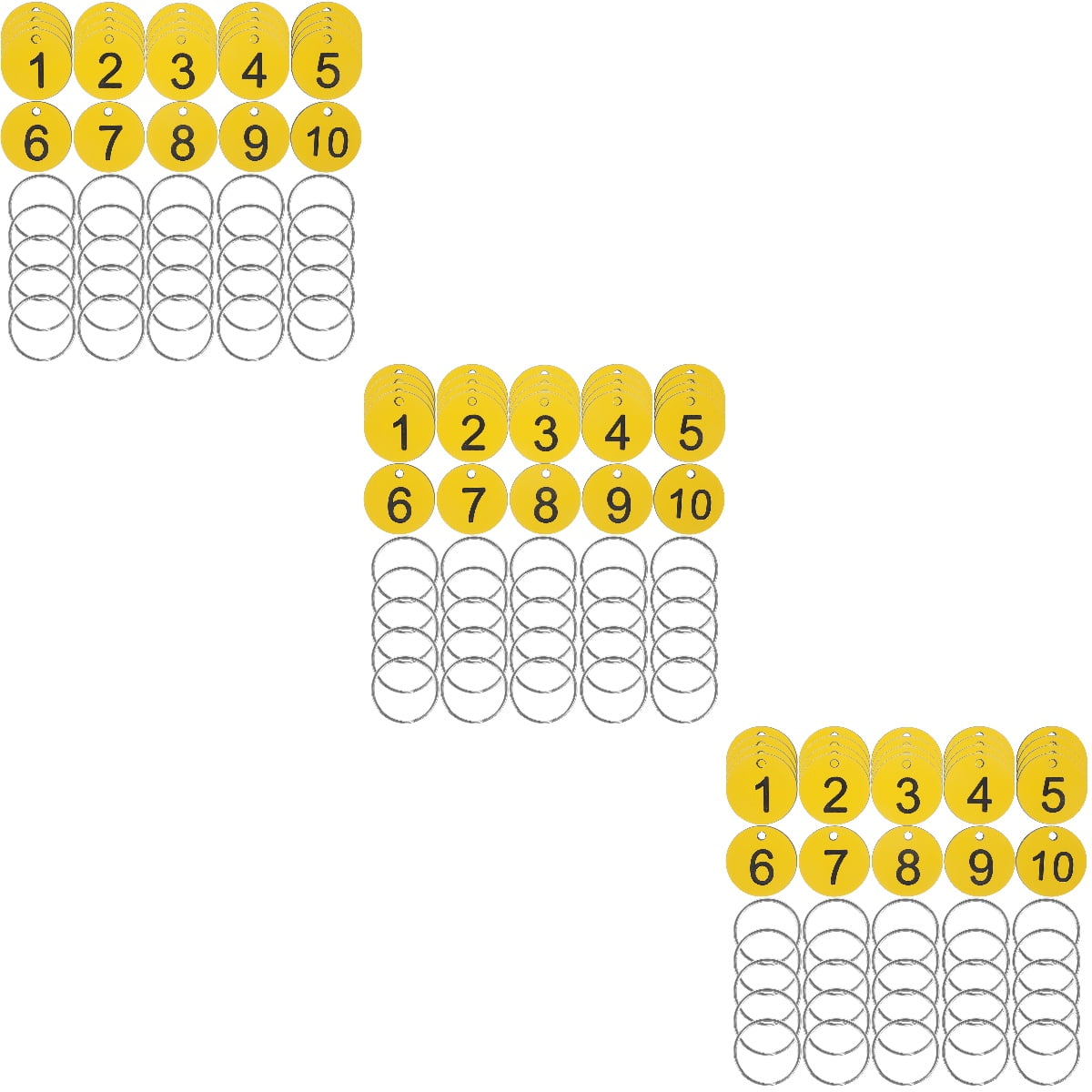 Set of 3 Id Tags with Rings Number for Identification Plate - Walmart.com