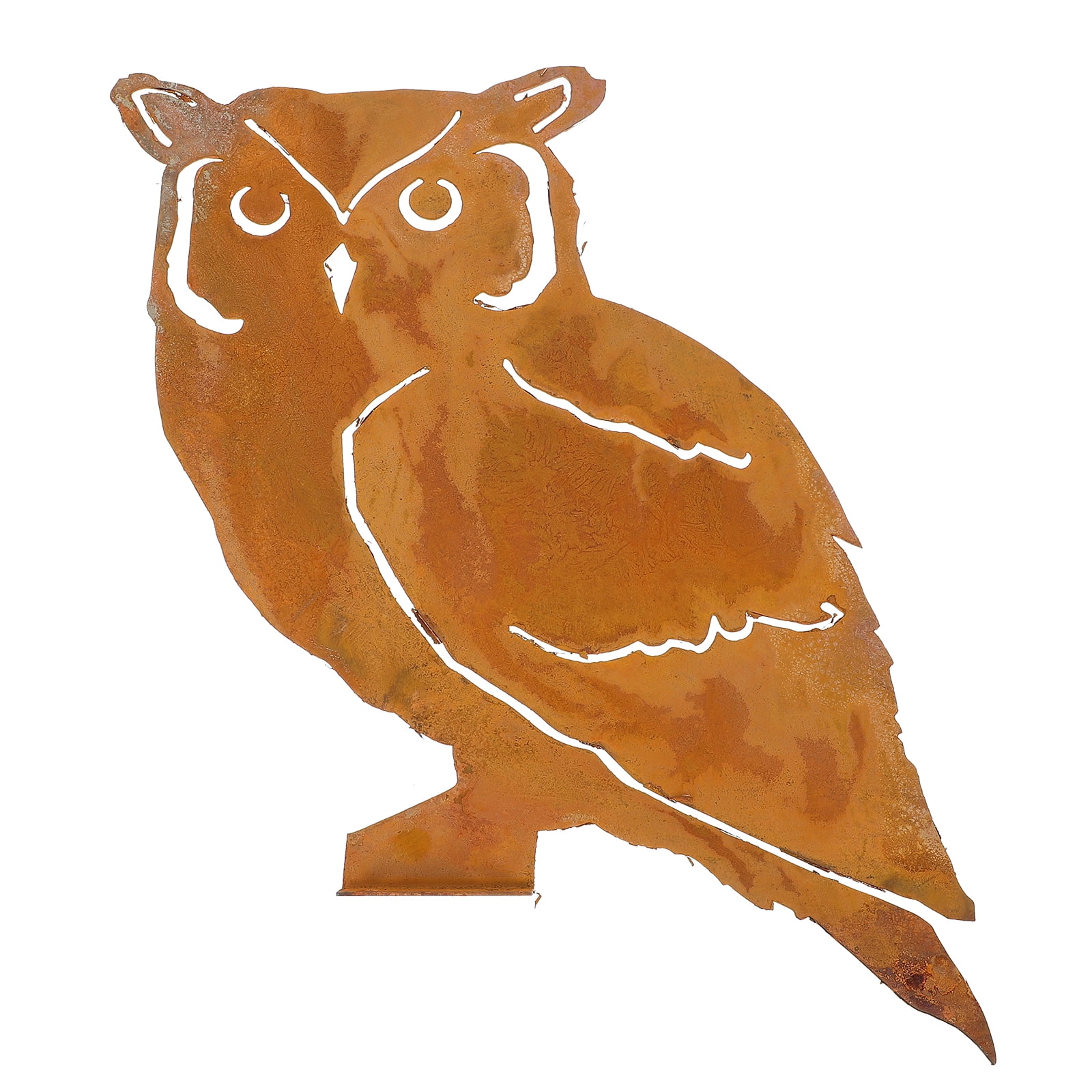 Set of 3 Iron Owl Garden Chime Branch Tree Stakes Outdoor Ornaments ...
