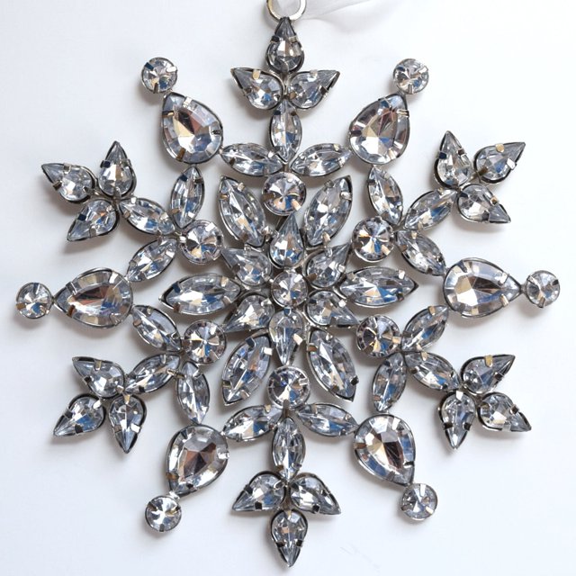 Set of 3 Jeweled Rhinestone Snowflake Ornaments (5.5" Radiant Light ...