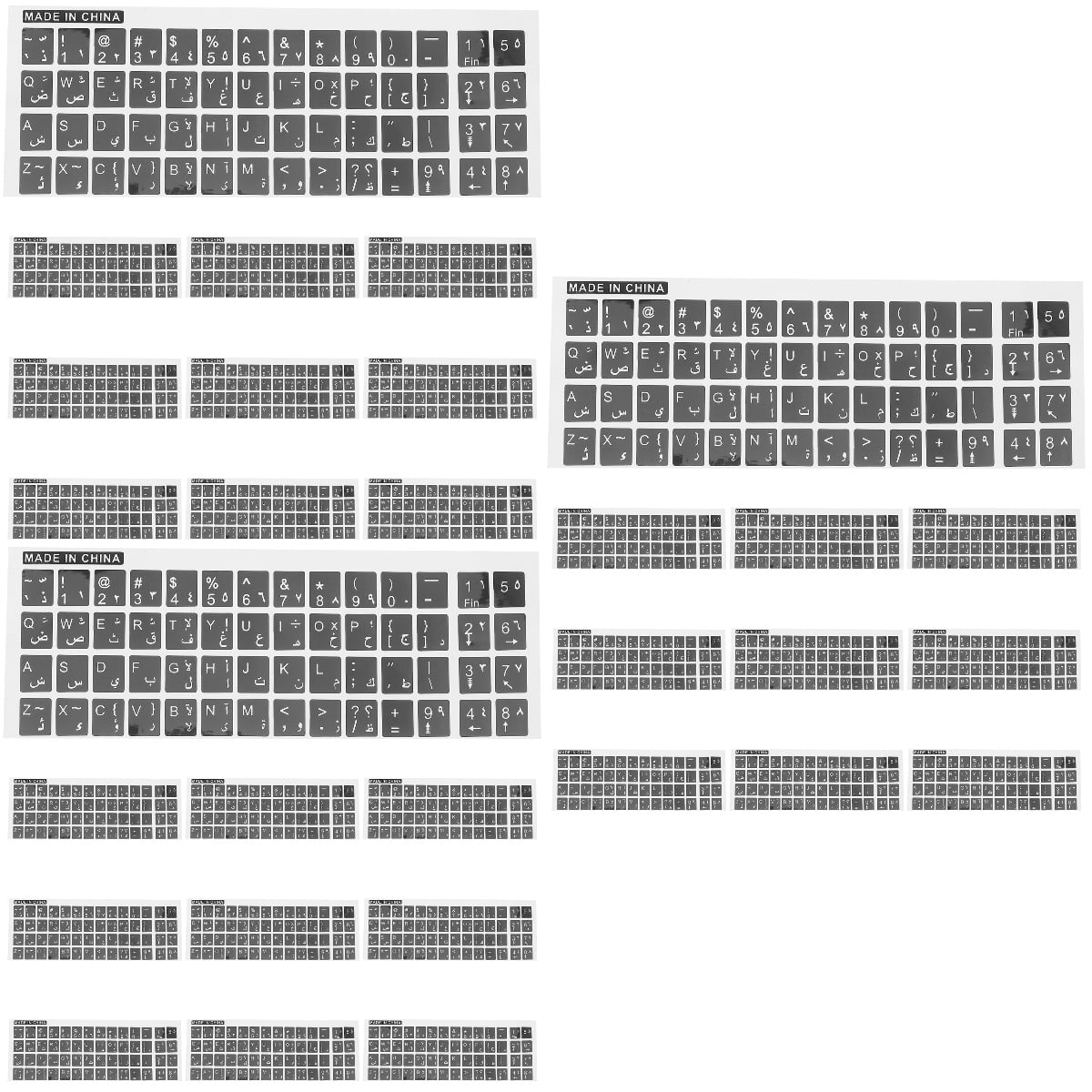 Set of 3 Keyboard Cover Keys Keyboard Stickers 18.50X6.70X0.05CM Black ...