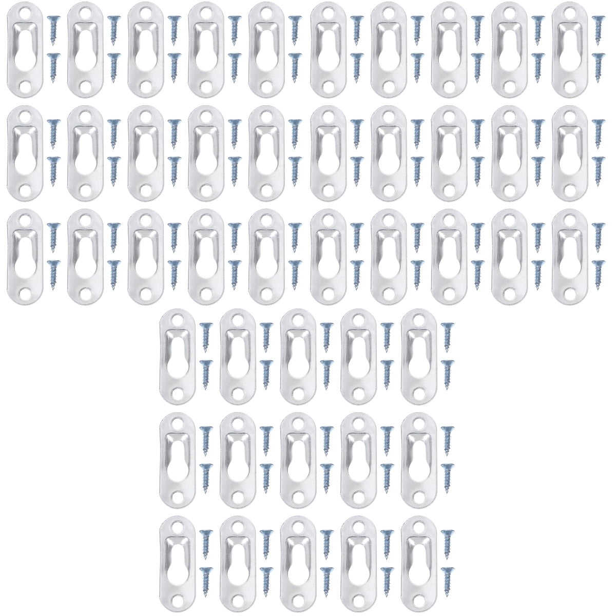 Set of 3 Keyhole Hanging Hangers Picture Heavy Duty Frames Silver ...