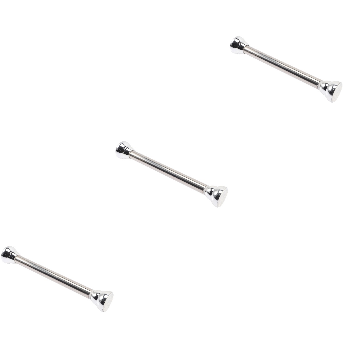 Set of 3 Kitchen Cabinets Door Curtain Pole Wardrobe Rod Clothes Rail ...