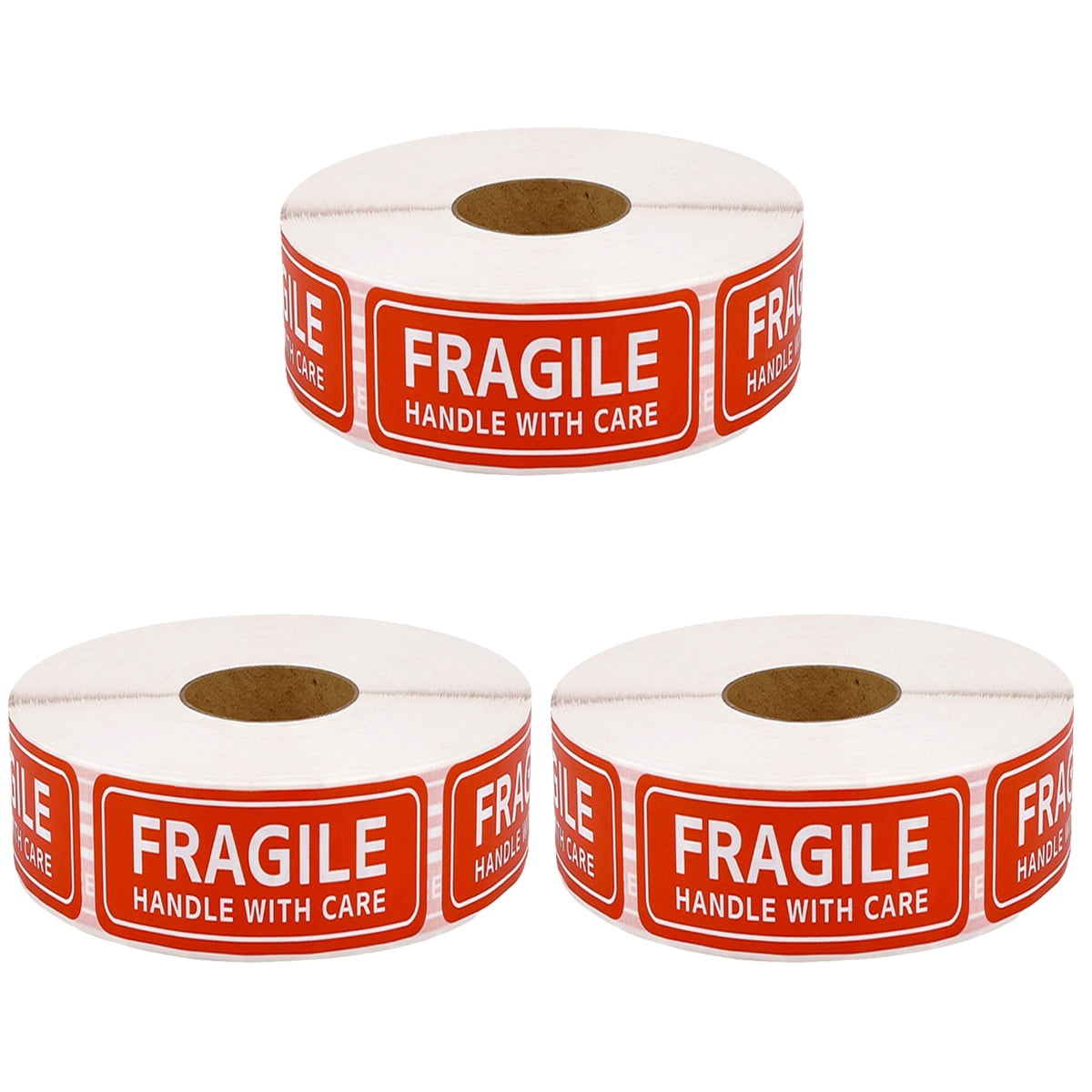 Set of 3 Label Sticker Tag Boxes Handle with Care Paper Shipping Lables ...