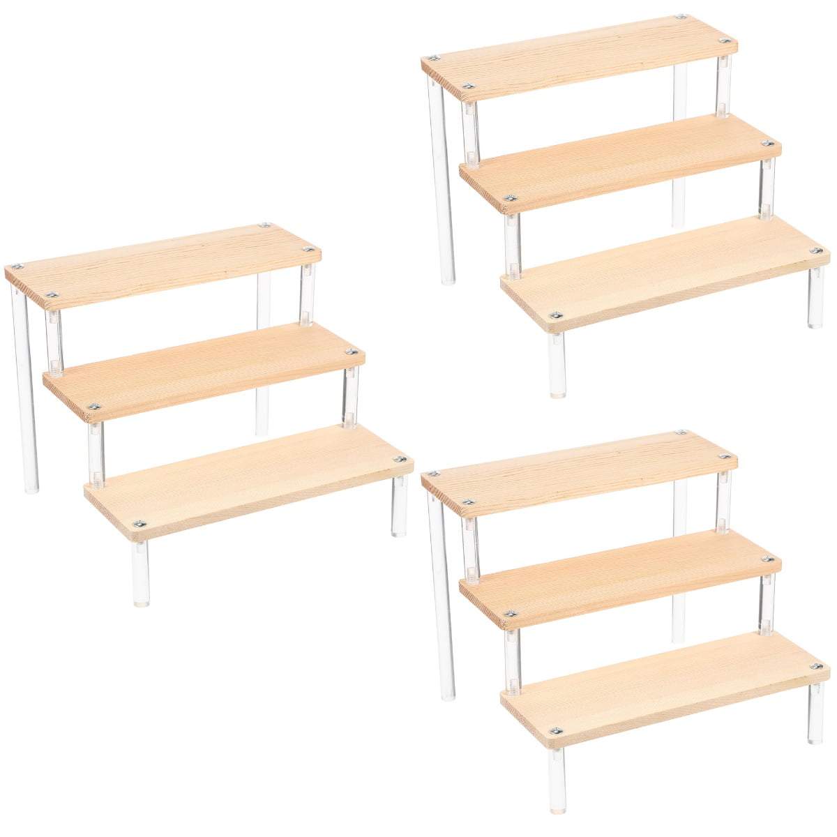 Set of 3 Ladder Storage Rack Jewlery Multi-function Makeup Holder ...