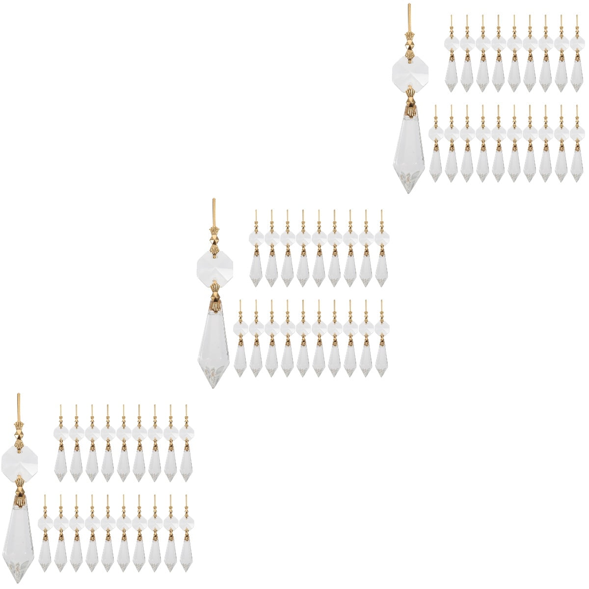 Set of 3 Lampshades Prism Ornament Chandelier Crystals Replacement ...