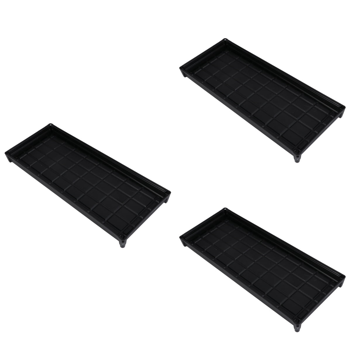 Set of 3 Large System Rectangular Plastic Drainage Planter Tray ...