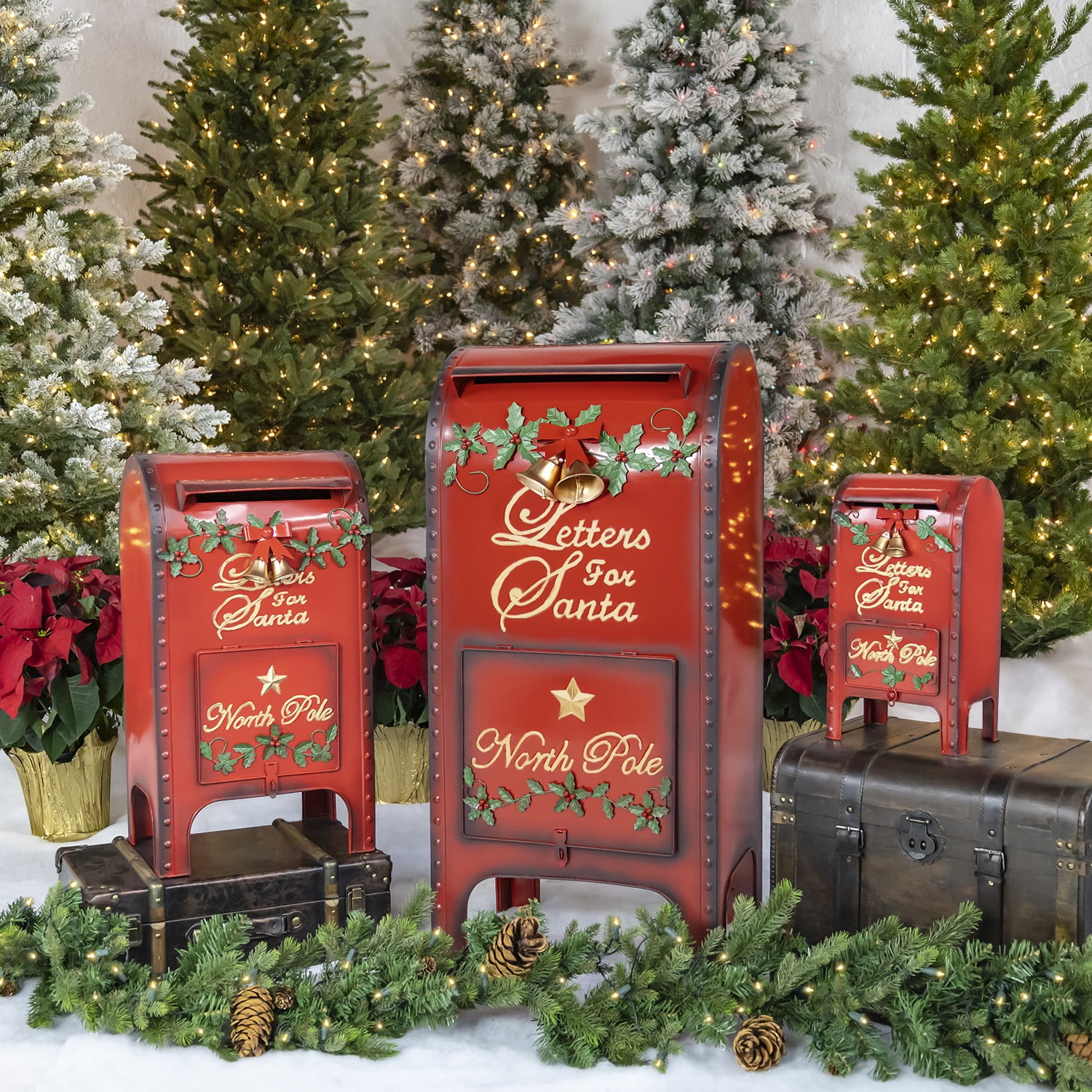 Set of 3 "Letters to Santa" Christmas Mailboxes - Walmart.com