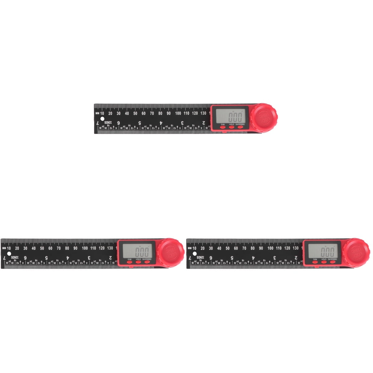 Set Of 3 Level Ruler Protractor Lcd Monitor Blackw Digital Vernier Caliper Angle