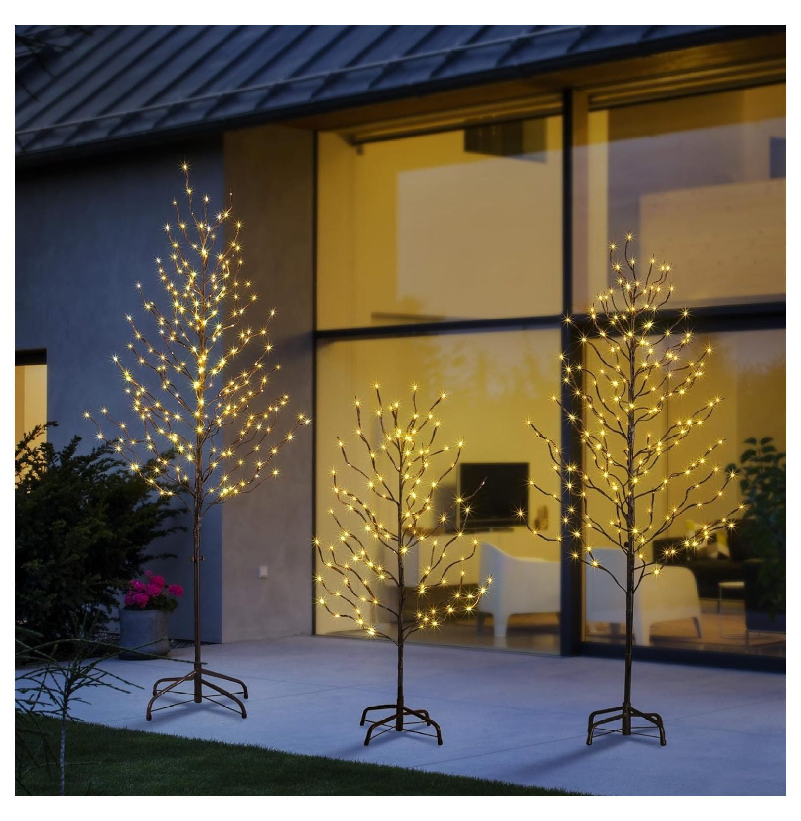 Set of 3 Lighted Tree 3FT 5FT and 6FT LED Artificial Tree for ...