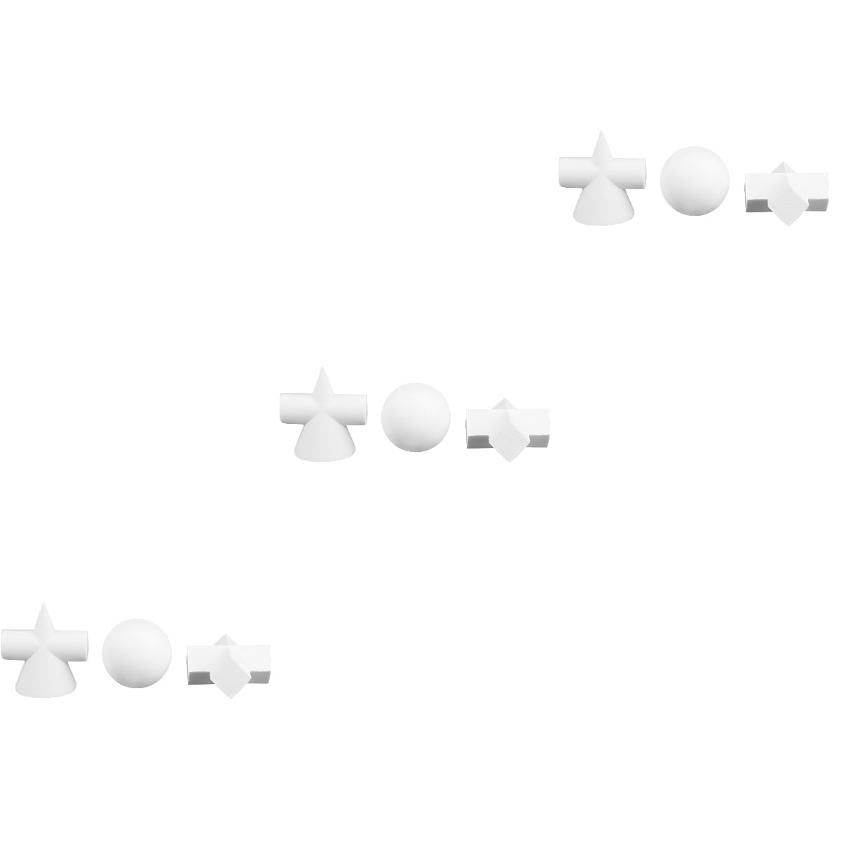 Set of 3 Link Geometry Model White Statue Creative Office - Walmart.com