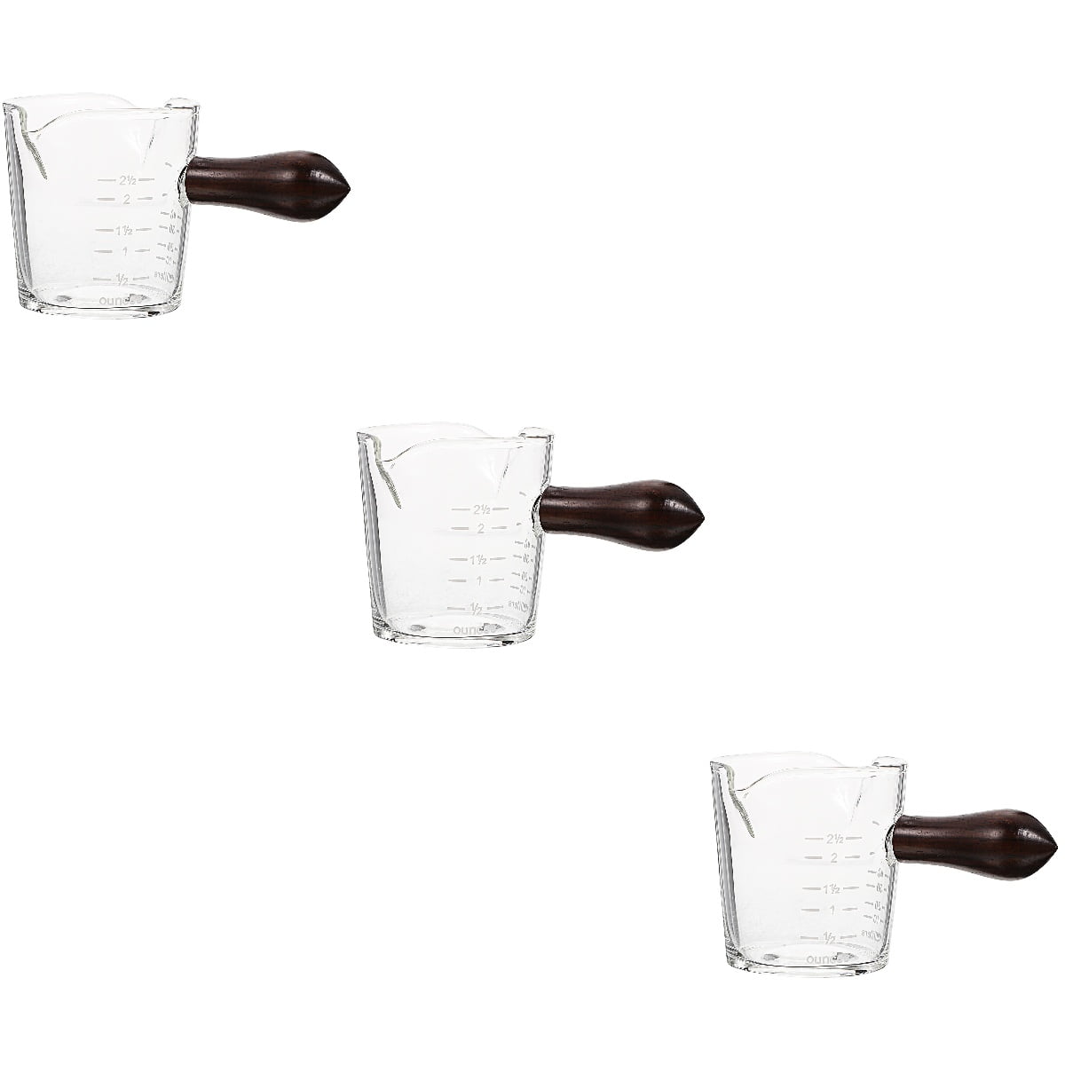 Set of 3 Liquid Double Mouth Milk Cup with Wooden Handle - Walmart.com