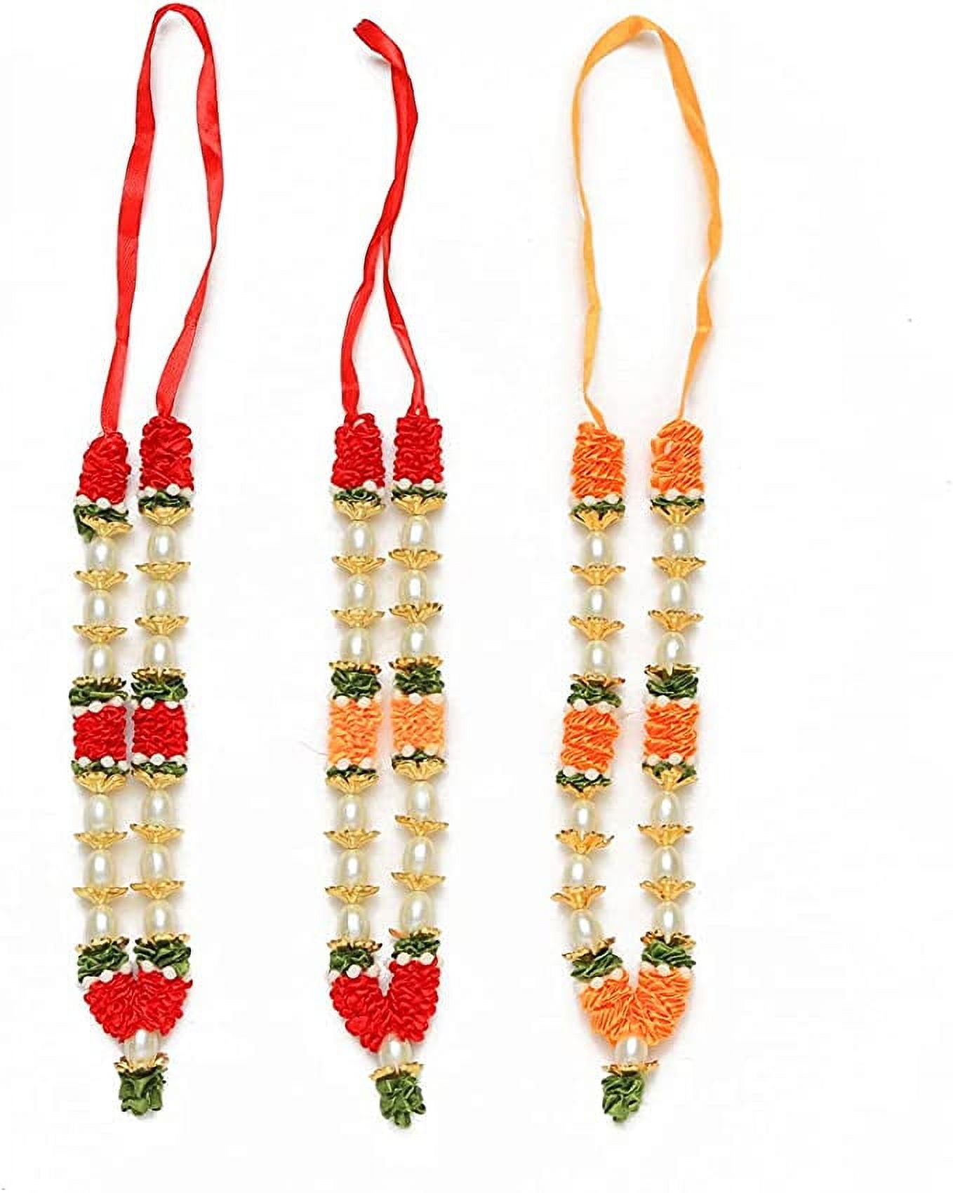 Set of 3 Mala Ribbon Garland Haar Mala for Idol-Mala for God Sringar ...