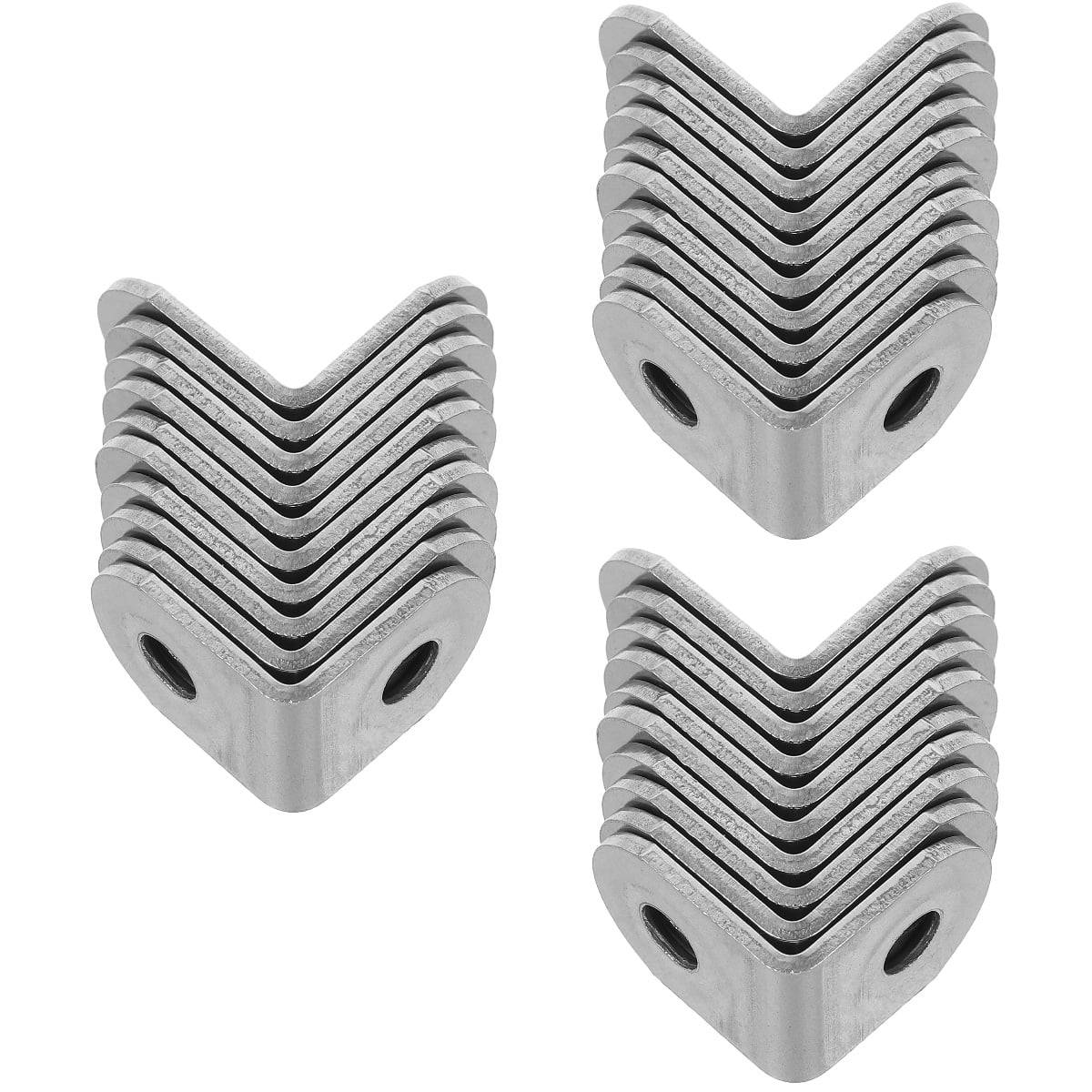Set of 3 Metal Brackets for Wood Joint Right Angle Shelves Silver ...