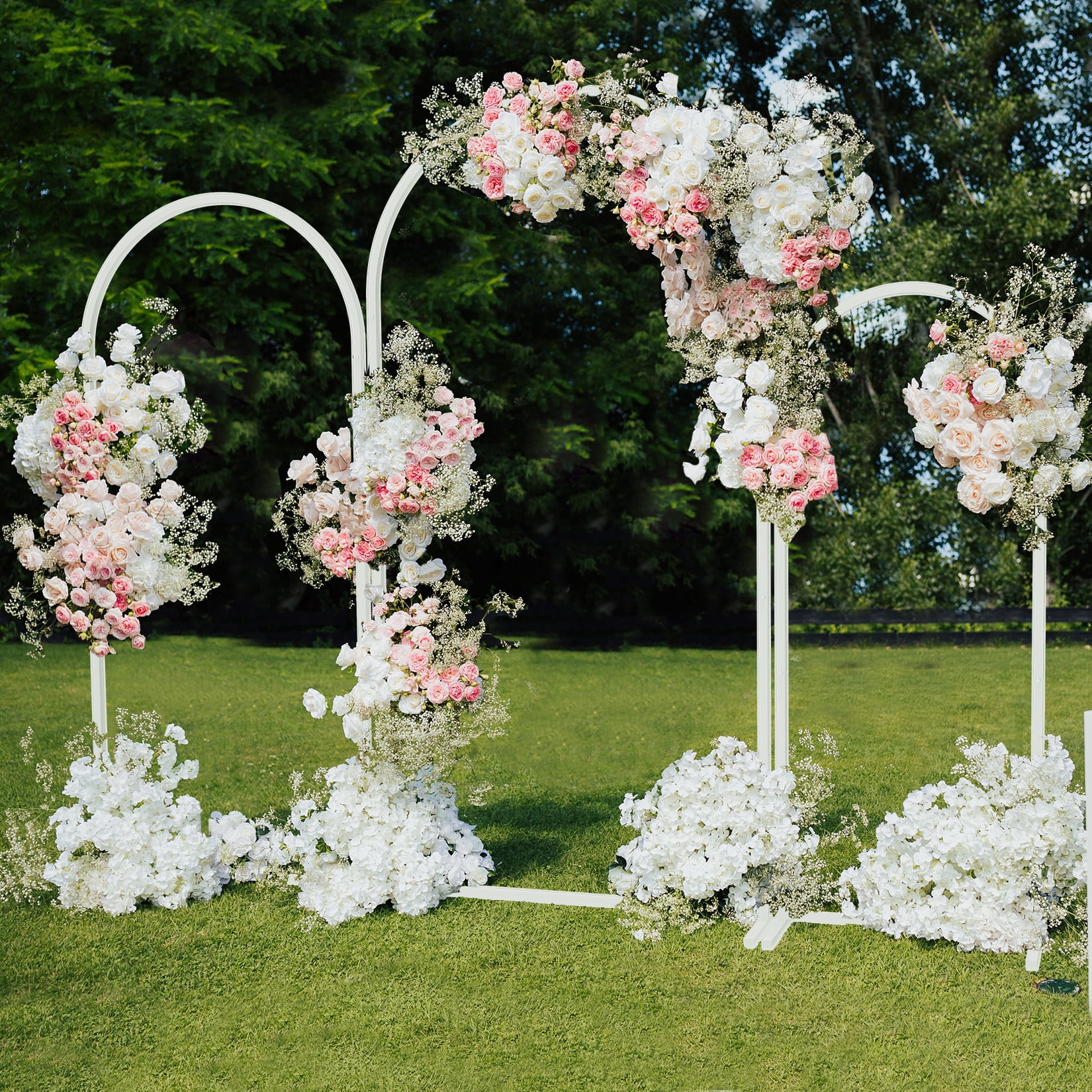 Set of 3 Metal Wedding Arch, Balloon Arch Backdrop Arch Stand for ...