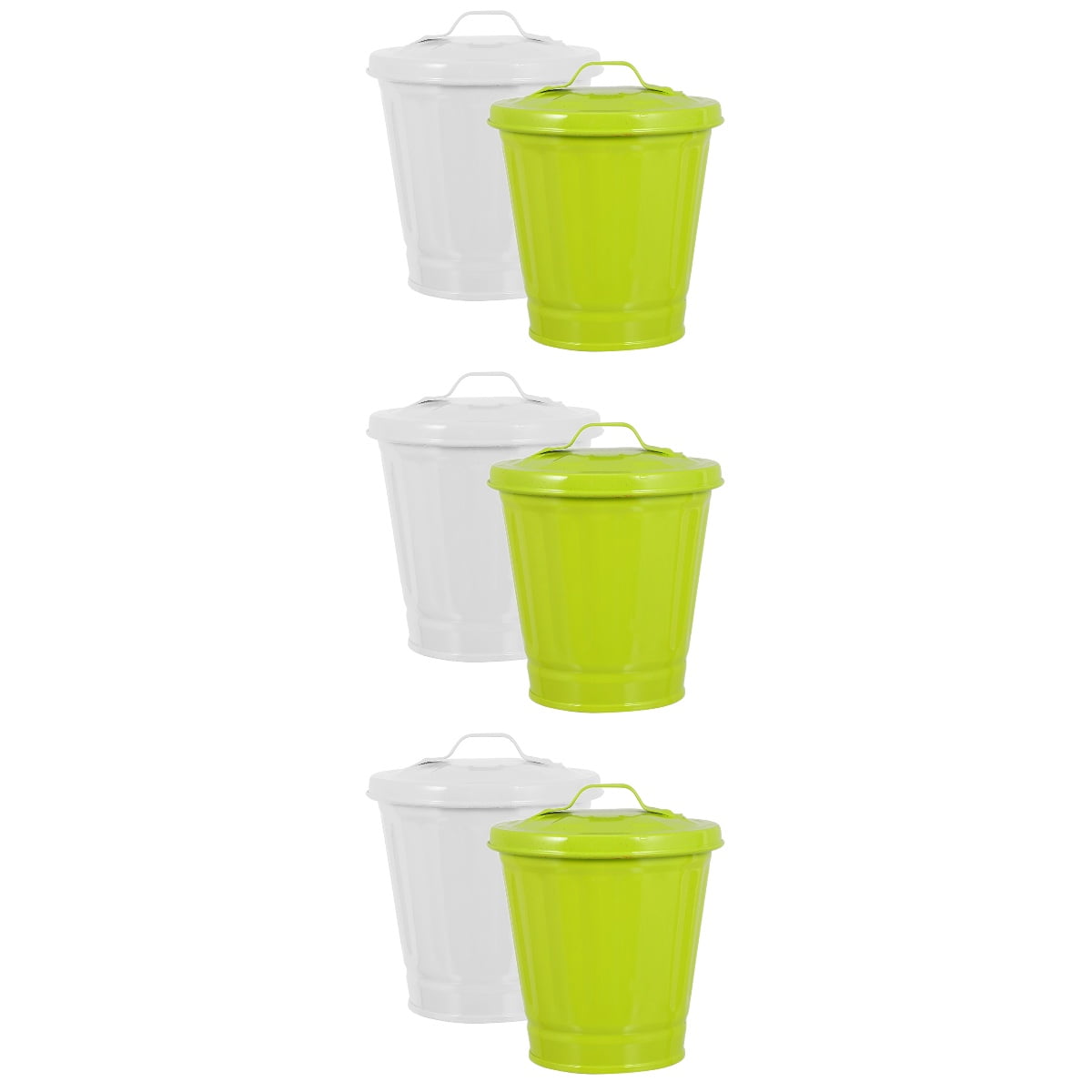 Set of 3 Mini Garbage Can Small Office Trash Trashcan with Lid ...