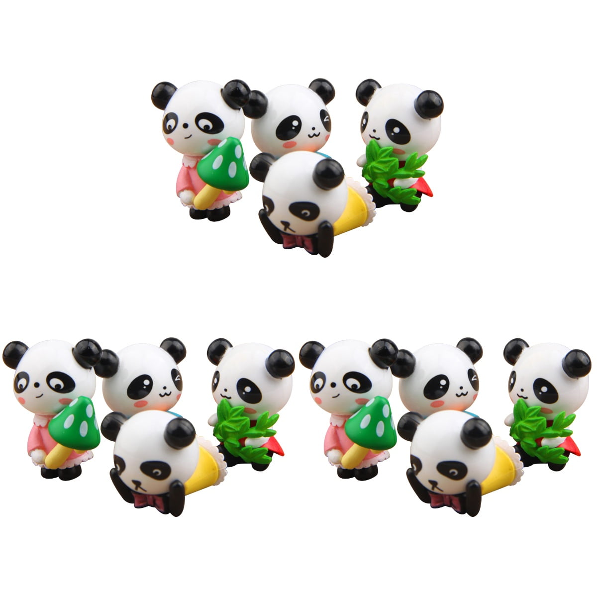 Set of 3 Mini House Miniature Jungle Animals Figures Panda Toys ...