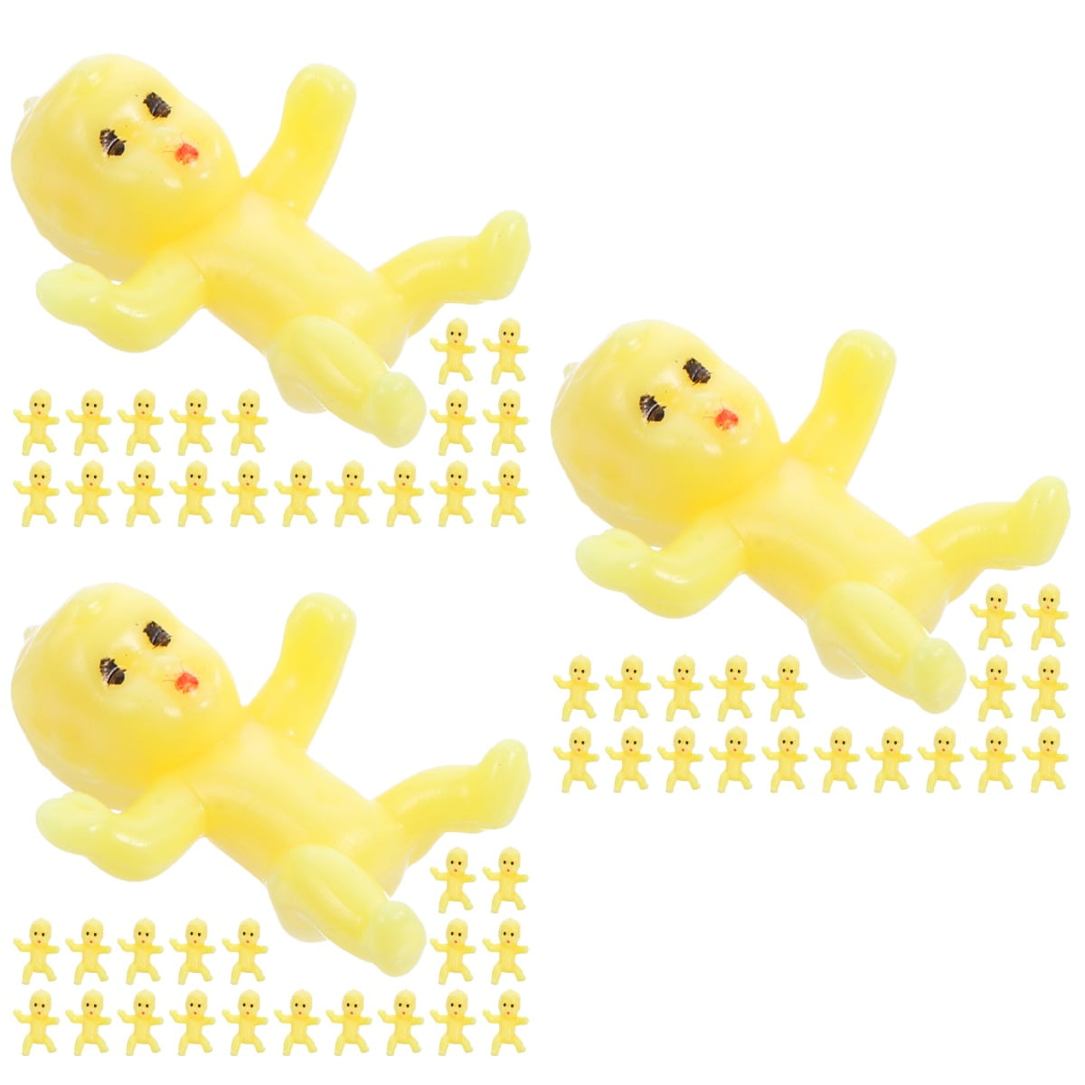 Set of 3 Mini Plastic Babies for Baby Shower Cute Little Snacks Kit ...