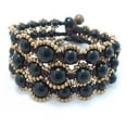 Set of 3 Moon Shadows Black Onyx One Strand Toggle Bracelet - Walmart.com