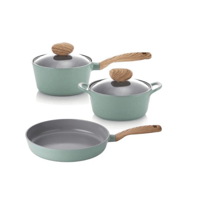 (Set of 3) Neoflam Retro Green Demer Cookware Set | Die-Cast, Various ...