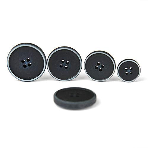 Set of 3 OLIN Matte Navy Blue Buttons with Narrow & Light Ridges, 40 ...