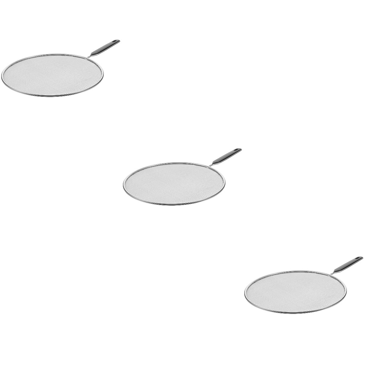 Set of 3 Oil Net Griddle Pan Flat Skillet Frying Pan Lid Practical ...