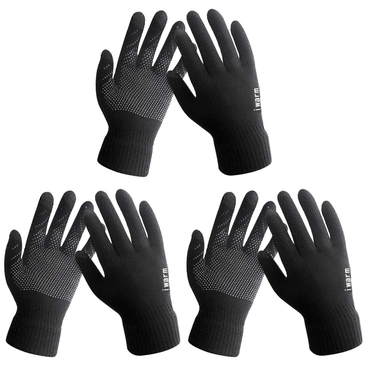 Set of 3 Open Finger Gloves Women Whole Palm Touch Screen and - Walmart.com