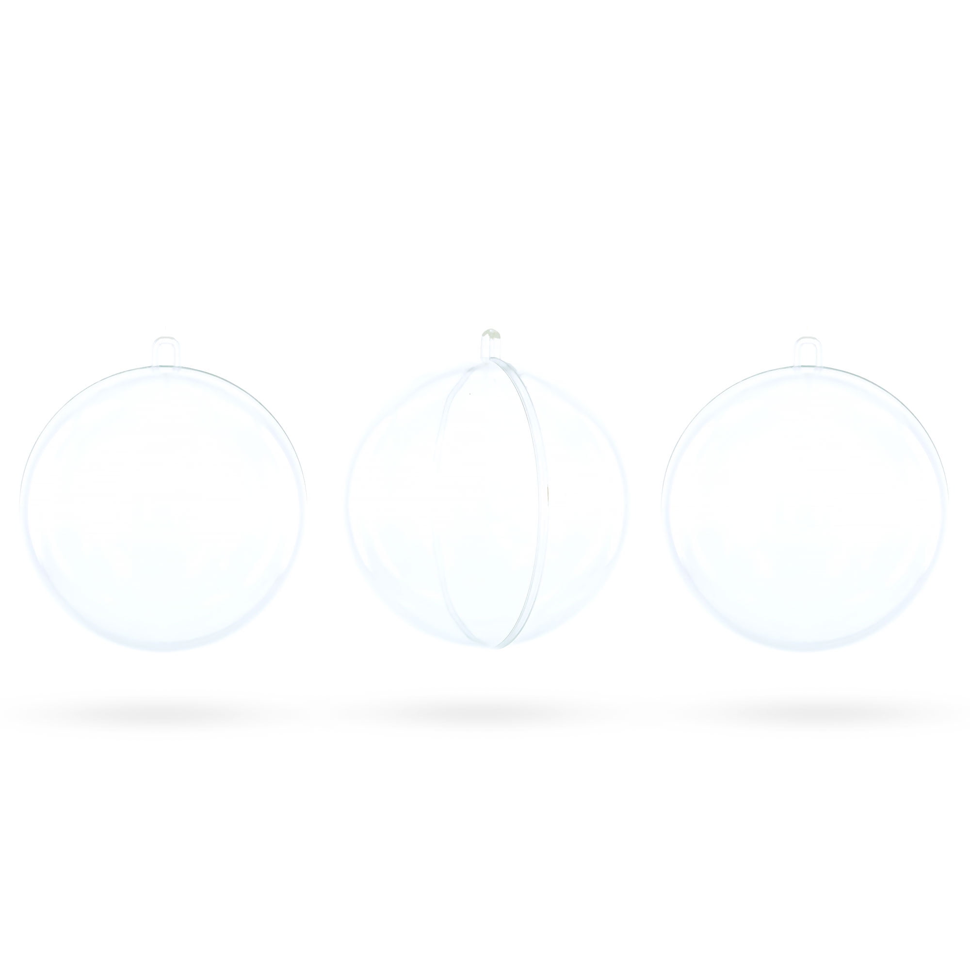 Set of 3 Openable Fillable Clear Plastic Ball Christmas Ornaments DIY ...