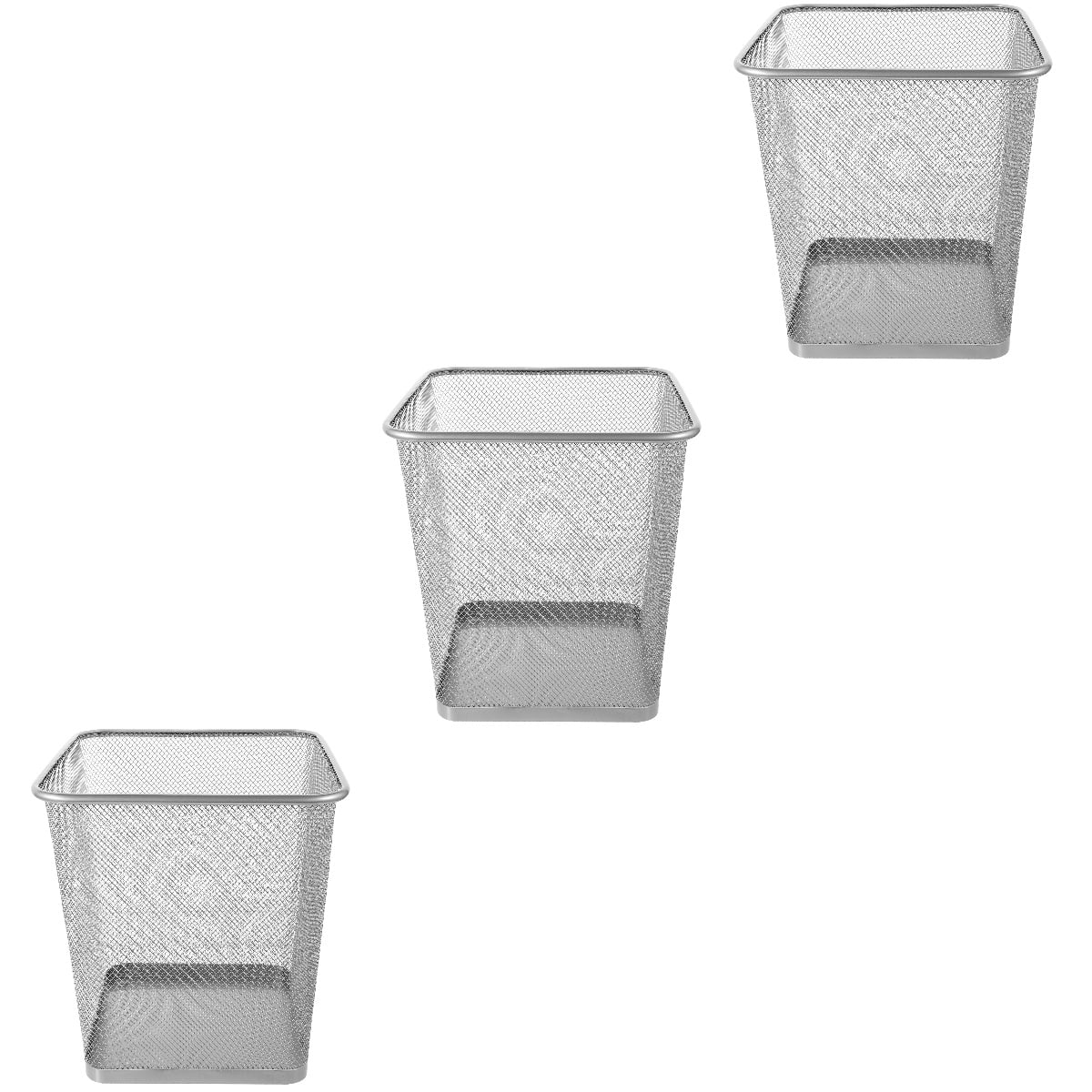 Set of 3 Outdoor Bin Garbage Can Corrosion Resistant Trash Home Office ...