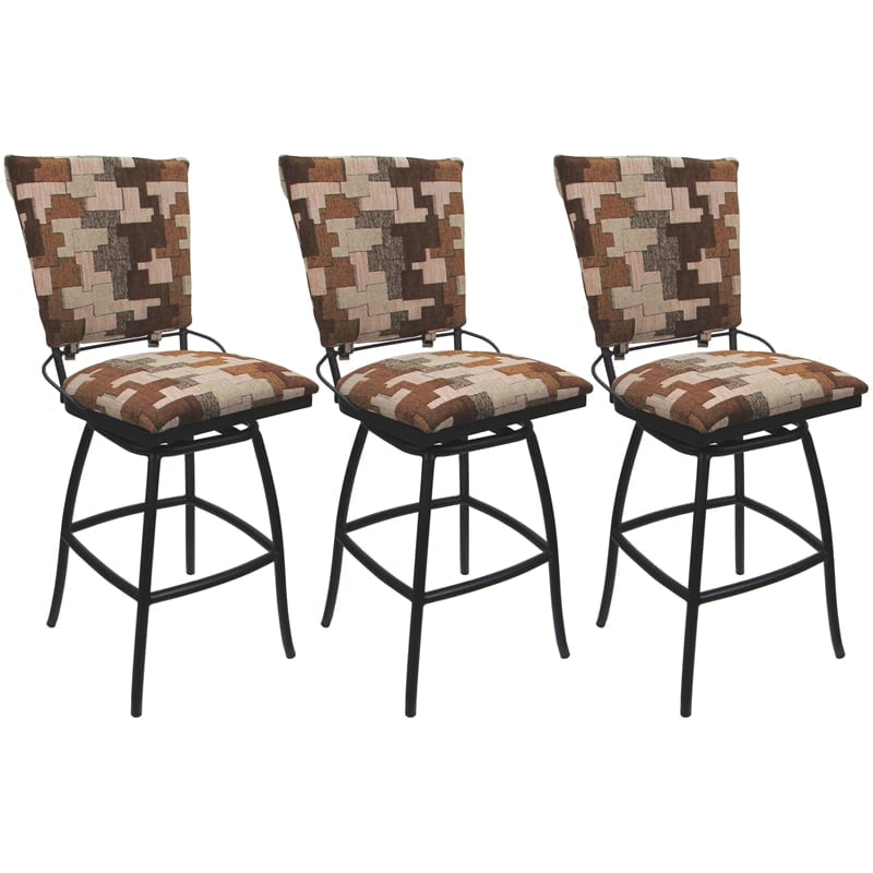 Set of 3 Outdoor Indoor Bar Stools - Jenna PB Armless- Terracotta ...
