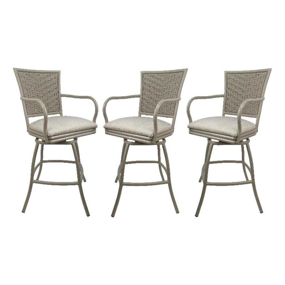 Set of 3 - Outdoor Indoor Counter 26" Bar Stool - Erin on Beige Frame ...