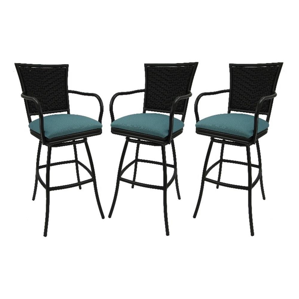 Set of 3 - Outdoor Indoor Counter 26" Bar Stool - Erin on Brown Frame ...