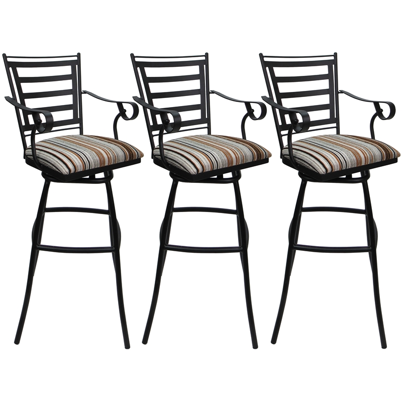 Set of 3 Outdoor Indoor Counter Stool 26" -Jenna Arms - DW Nutmeg ...