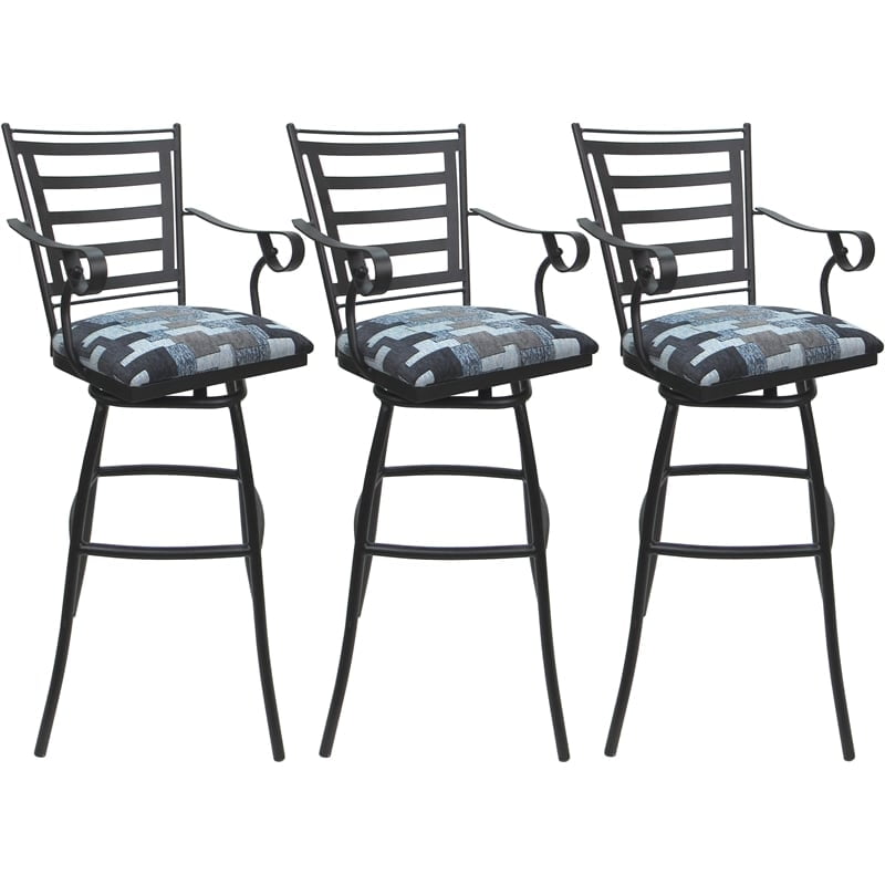 Set of 3 Outdoor Indoor Extra Tall Stool - Jenna Arms - Craftsman Flint ...