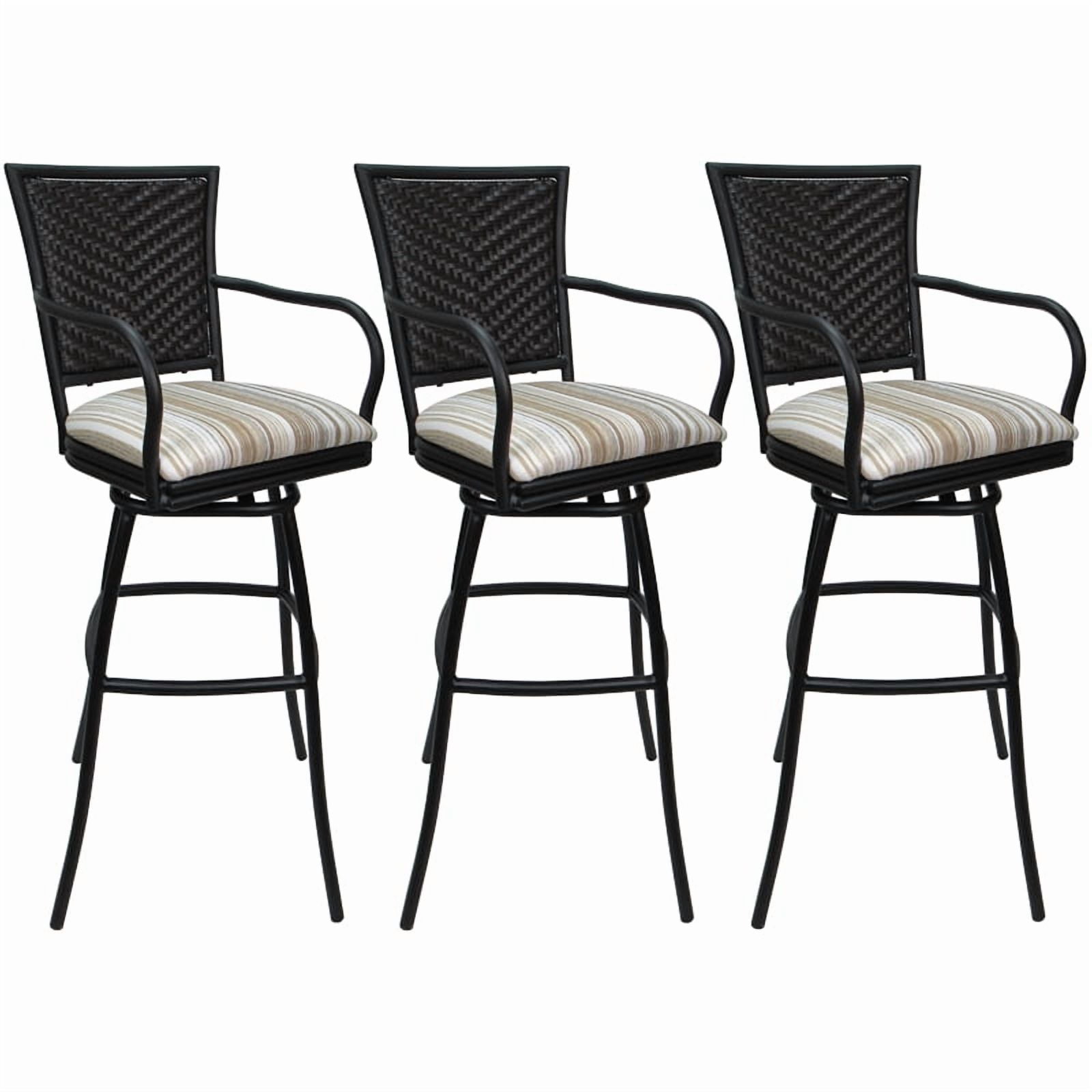 Set of 3 Outdoor Indoor Extra Tall Stools - Erin Arms - Driftwood White ...