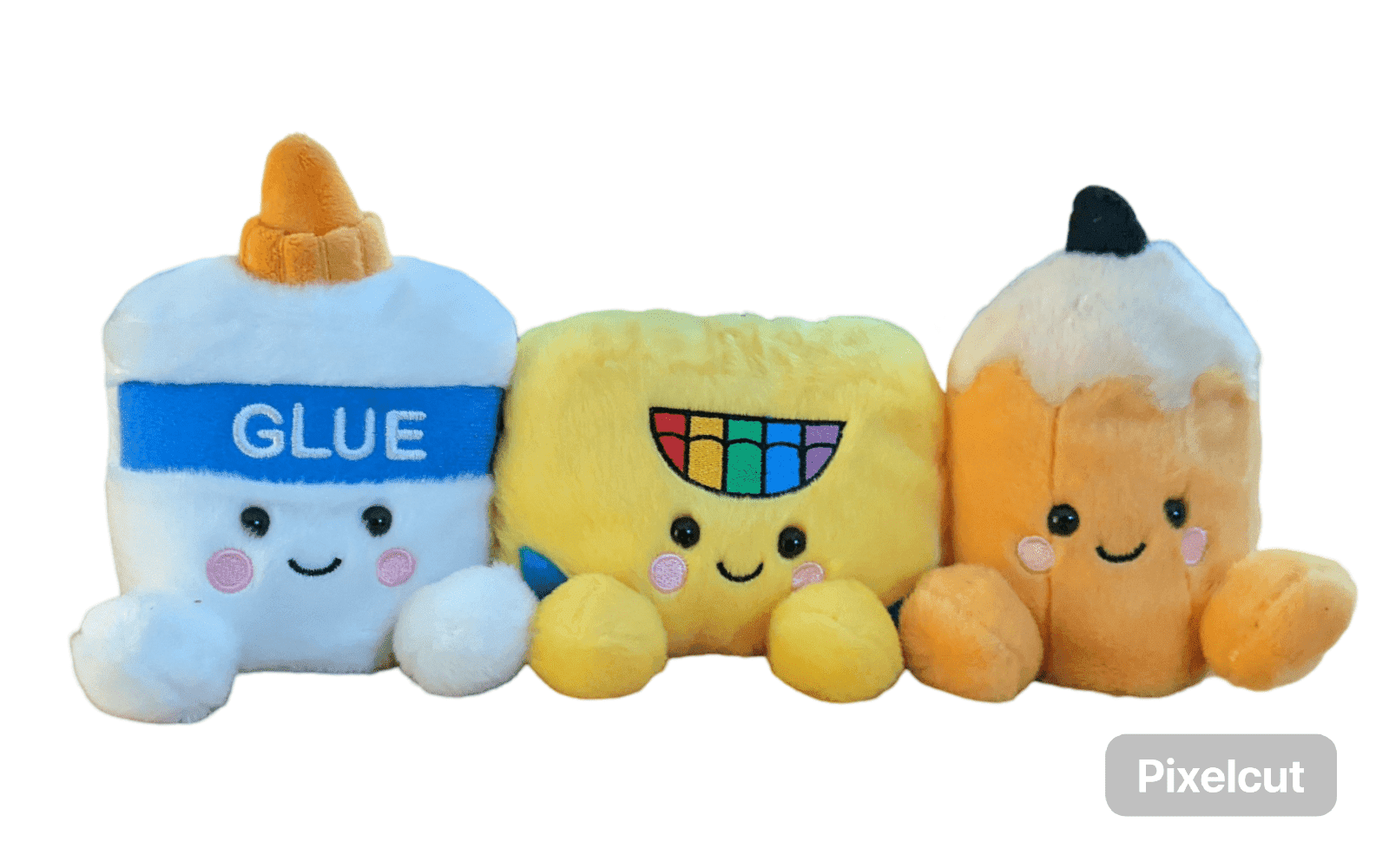 Set of 3 PENCIL, GLUE, & CRAYON BOX Palm Pals 5" Stuffed Plush, by ...