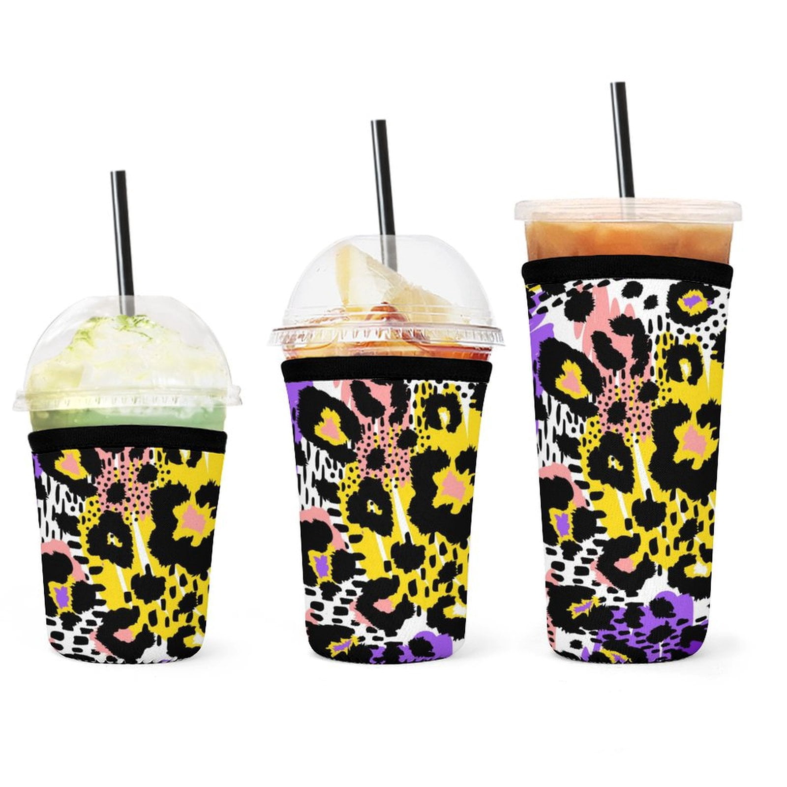 Set of 3 Packs Reusable Hot And Iced Coffee Cup Sleeve Neoprene Tumbler ...