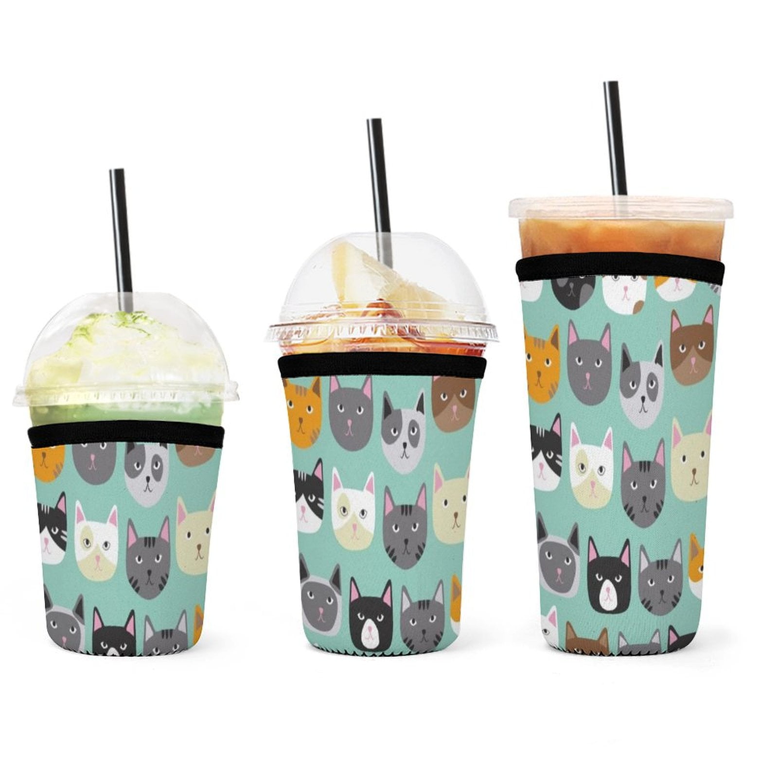 Set of 3 Packs Reusable Hot And Iced Coffee Cup Sleeve Neoprene Tumbler ...
