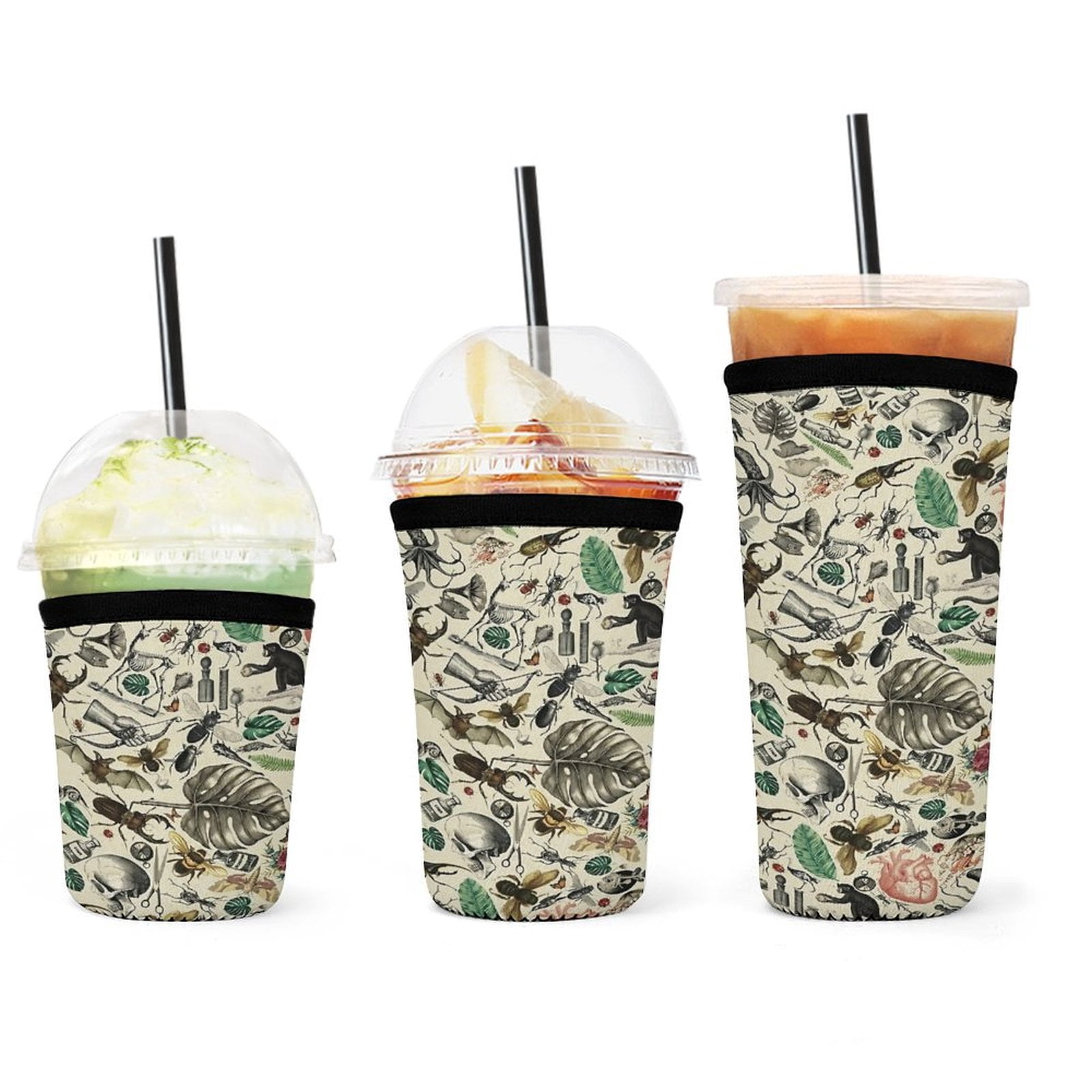 Set of 3 Packs Reusable Hot And Iced Coffee Cup Sleeve Neoprene Tumbler ...