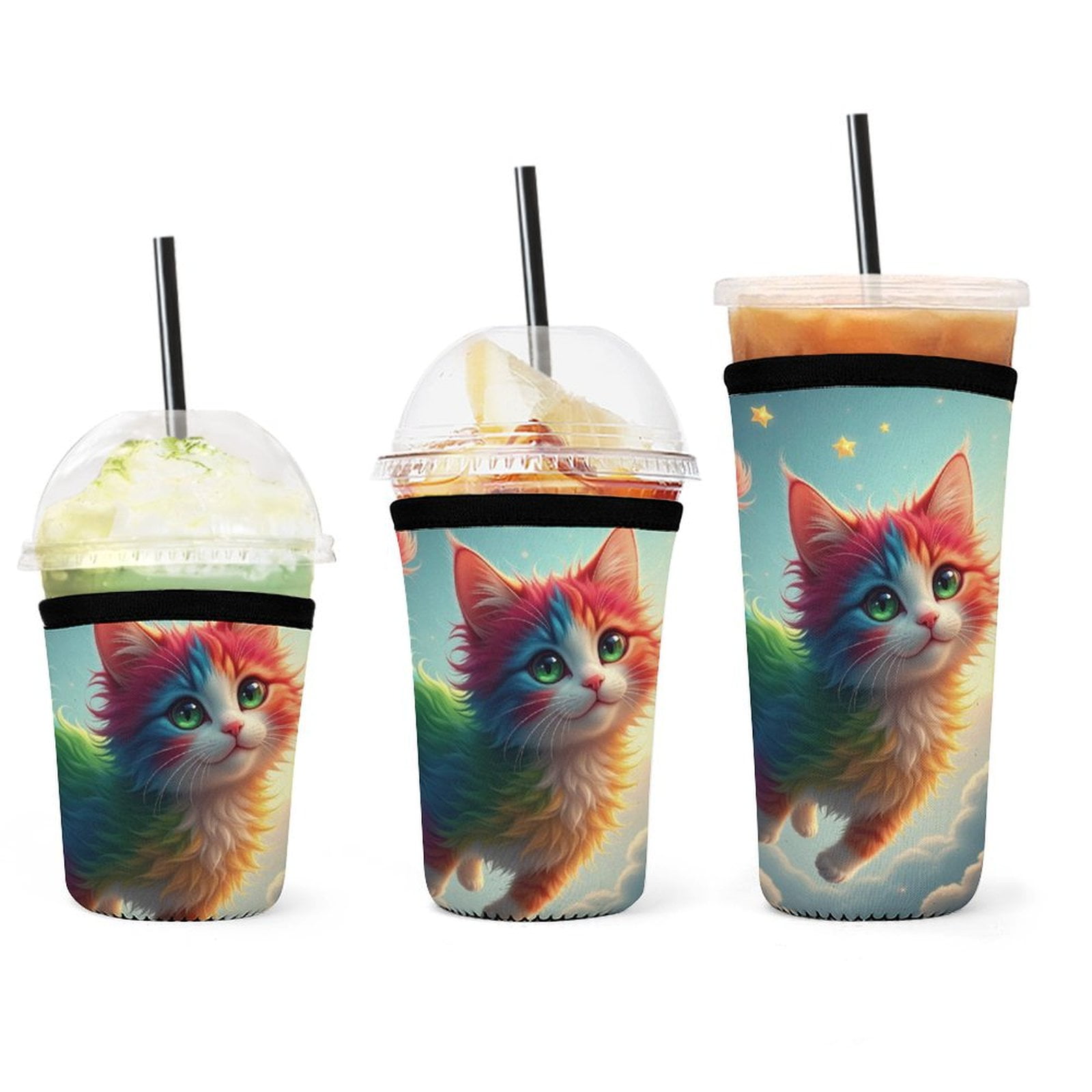 Set of 3 Packs Reusable Hot And Iced Coffee Cup Sleeve Neoprene Tumbler ...