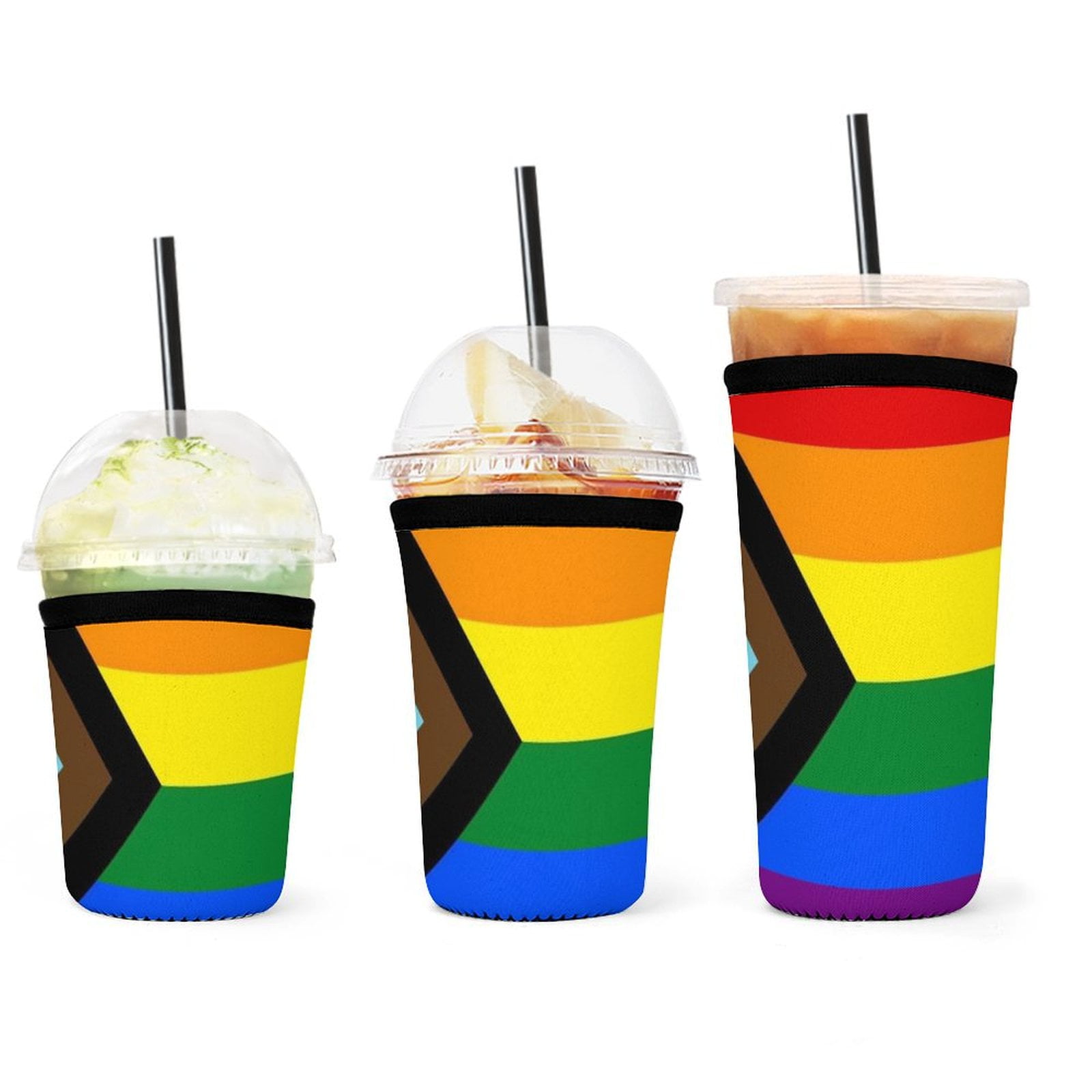 Set of 3 Packs Reusable Hot And Iced Coffee Cup Sleeve Neoprene Tumbler Sleeve Flag of ...
