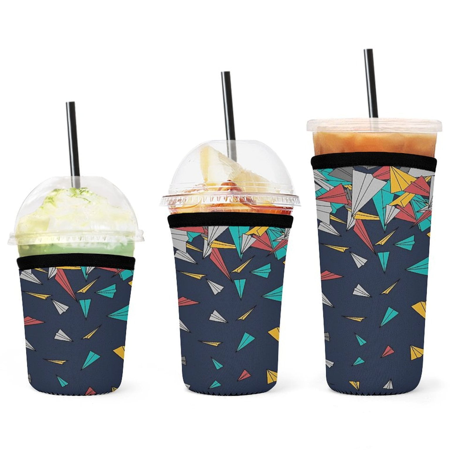Set of 3 Packs Reusable Hot And Iced Coffee Cup Sleeve Neoprene Tumbler ...