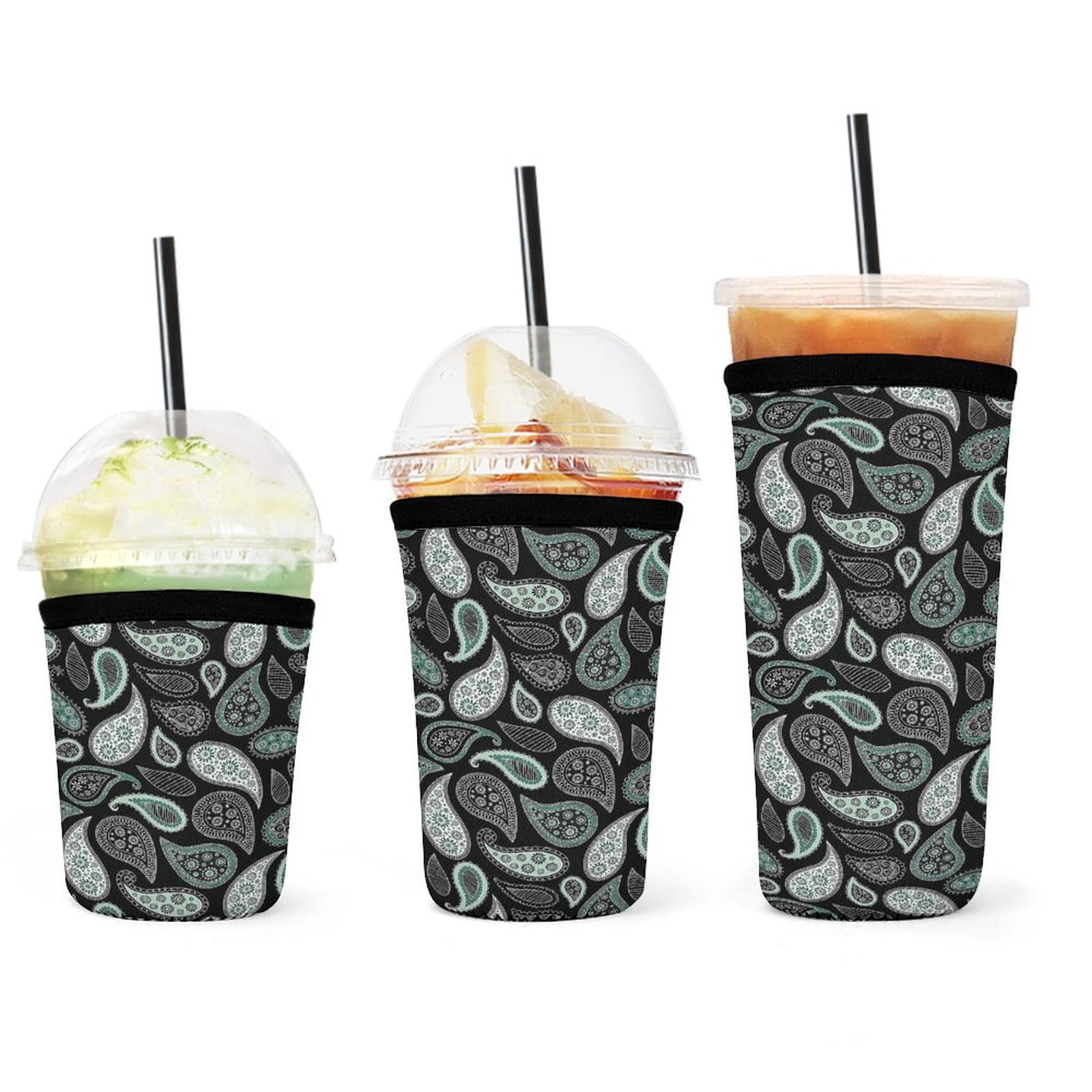 Set of 3 Packs Reusable Hot And Iced Coffee Cup Sleeve Neoprene Tumbler ...