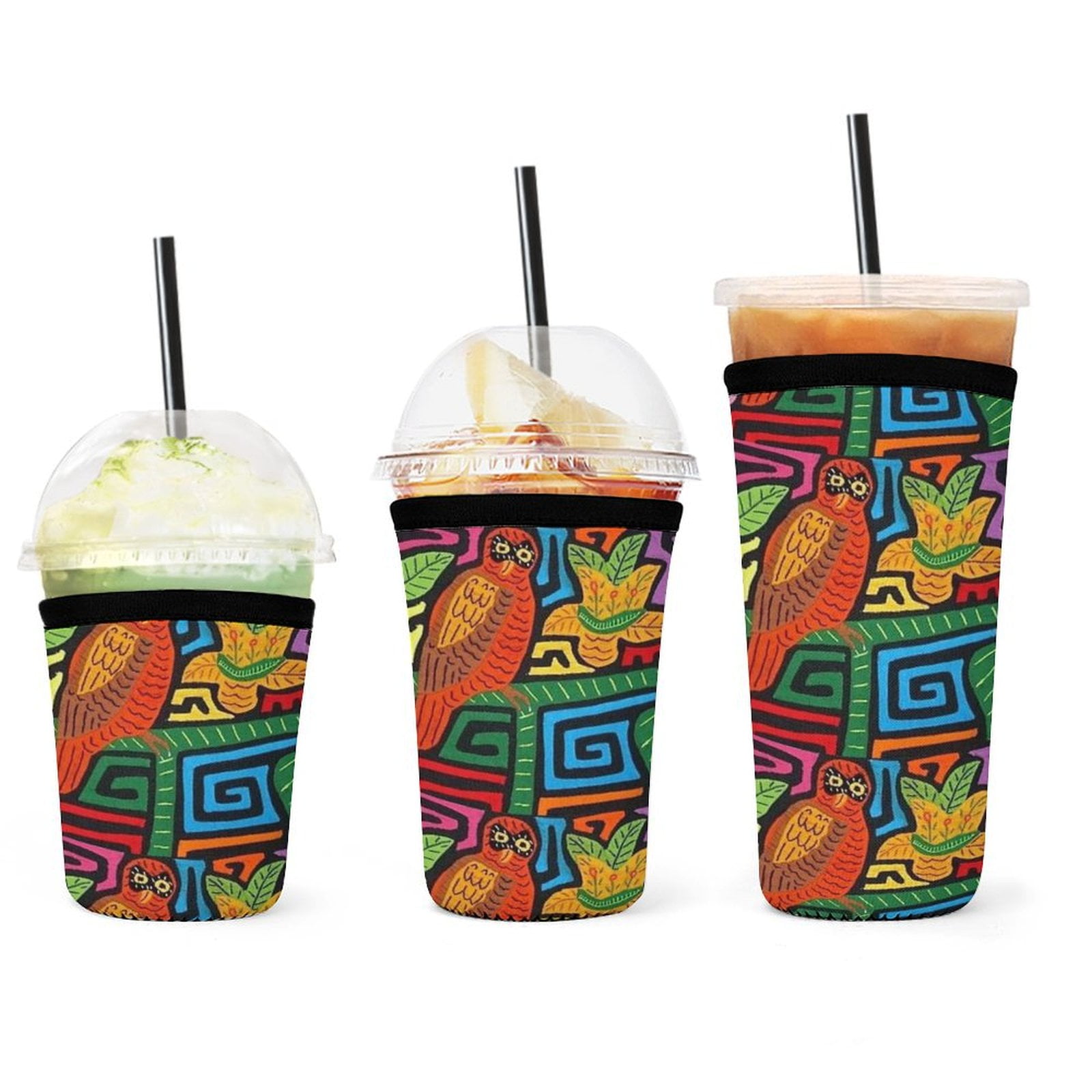 Set of 3 Packs Reusable Hot And Iced Coffee Cup Sleeve Neoprene Tumbler ...